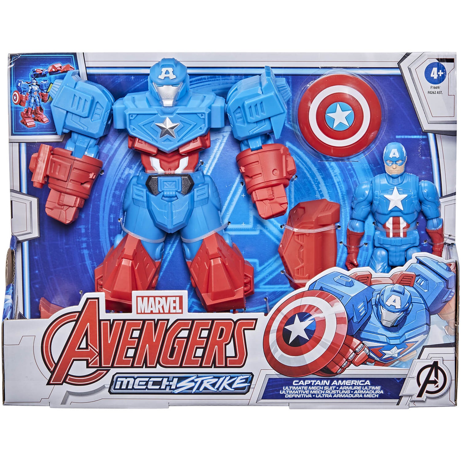 Hasbro Marvel Avengers - Mech Strike Captain America Action Figure Toys ...