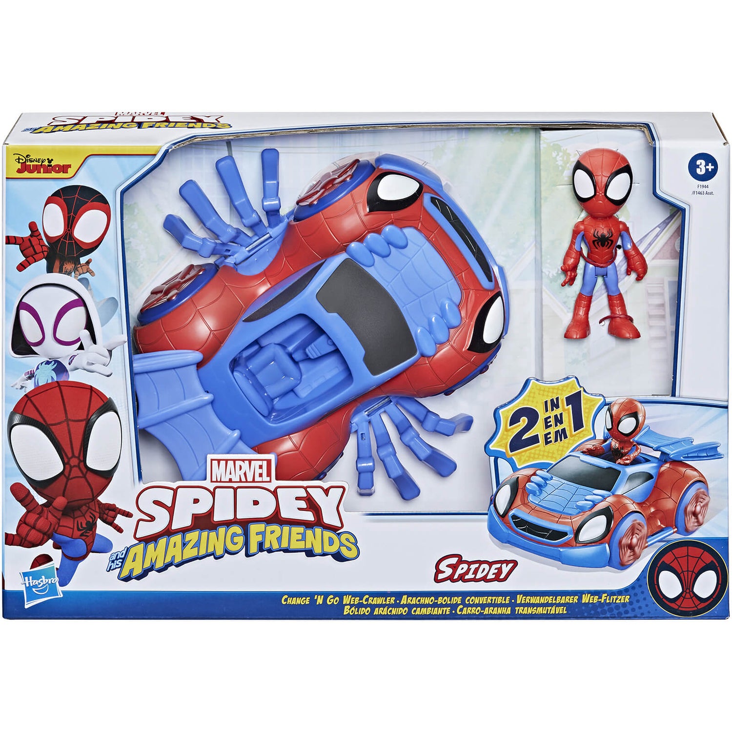 Hasbro Marvel Spidey and His Amazing Friends 2 in 1 Web Crawler Toy ...