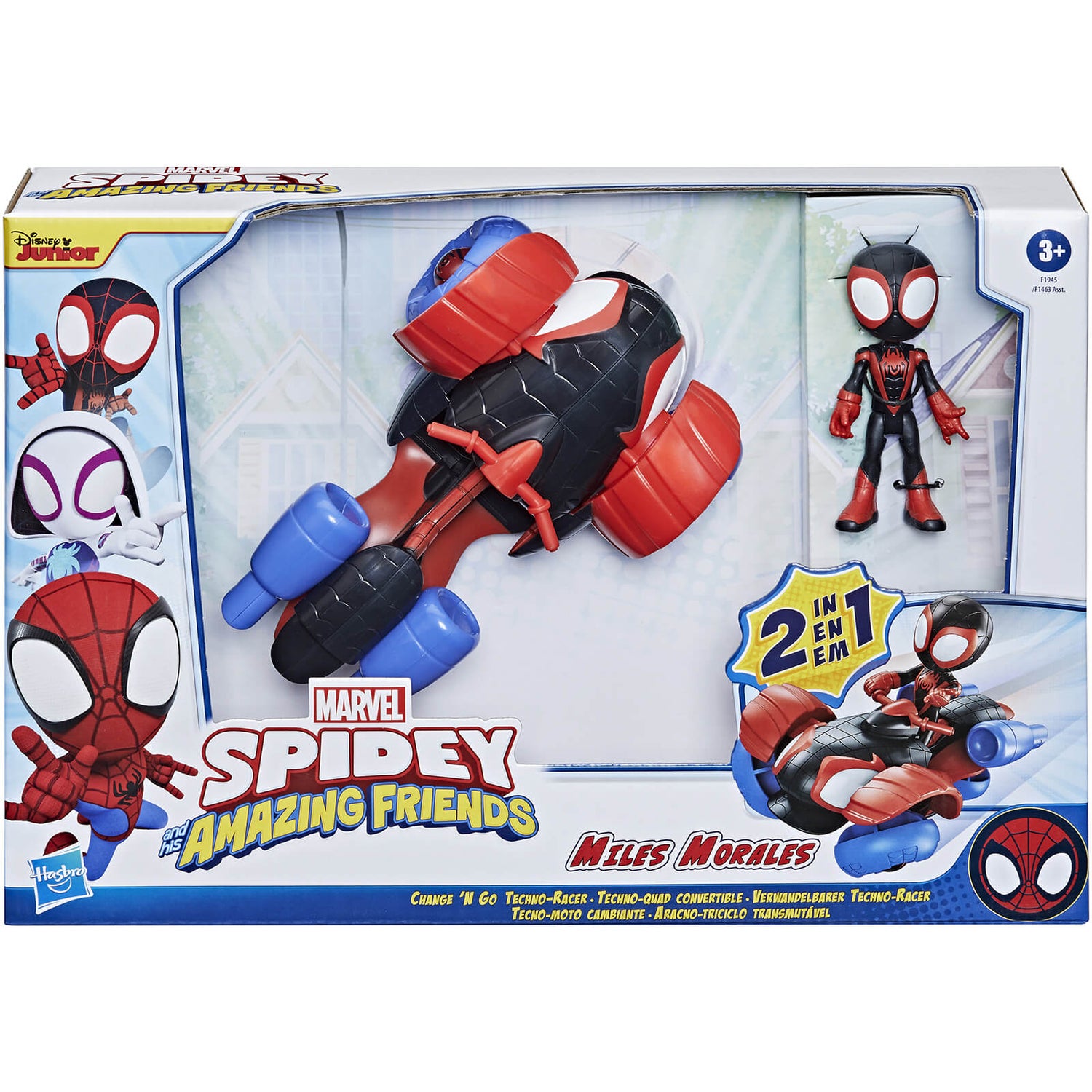 Hasbro Marvel Spidey and His Amazing Friends 2 in 1 Techno Racer Toy ...