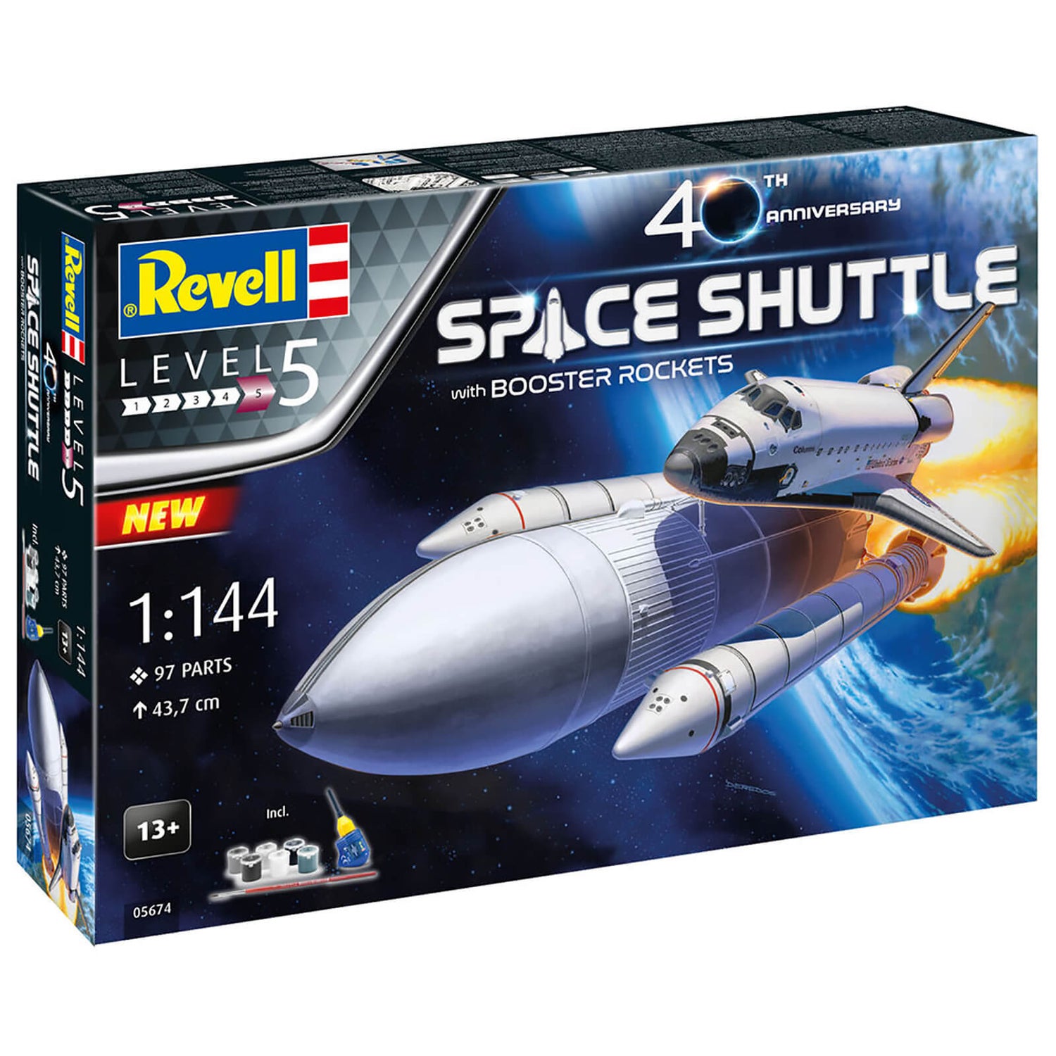 Revell Nasa Space Shuttle & Boosters 40th Anniversary Gift Set 1:144 ...