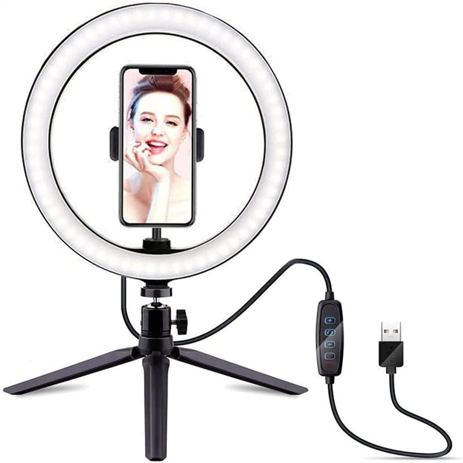 LED Ring Light 26cm with Tabletop Tripod Gifts For Him - Zavvi UK