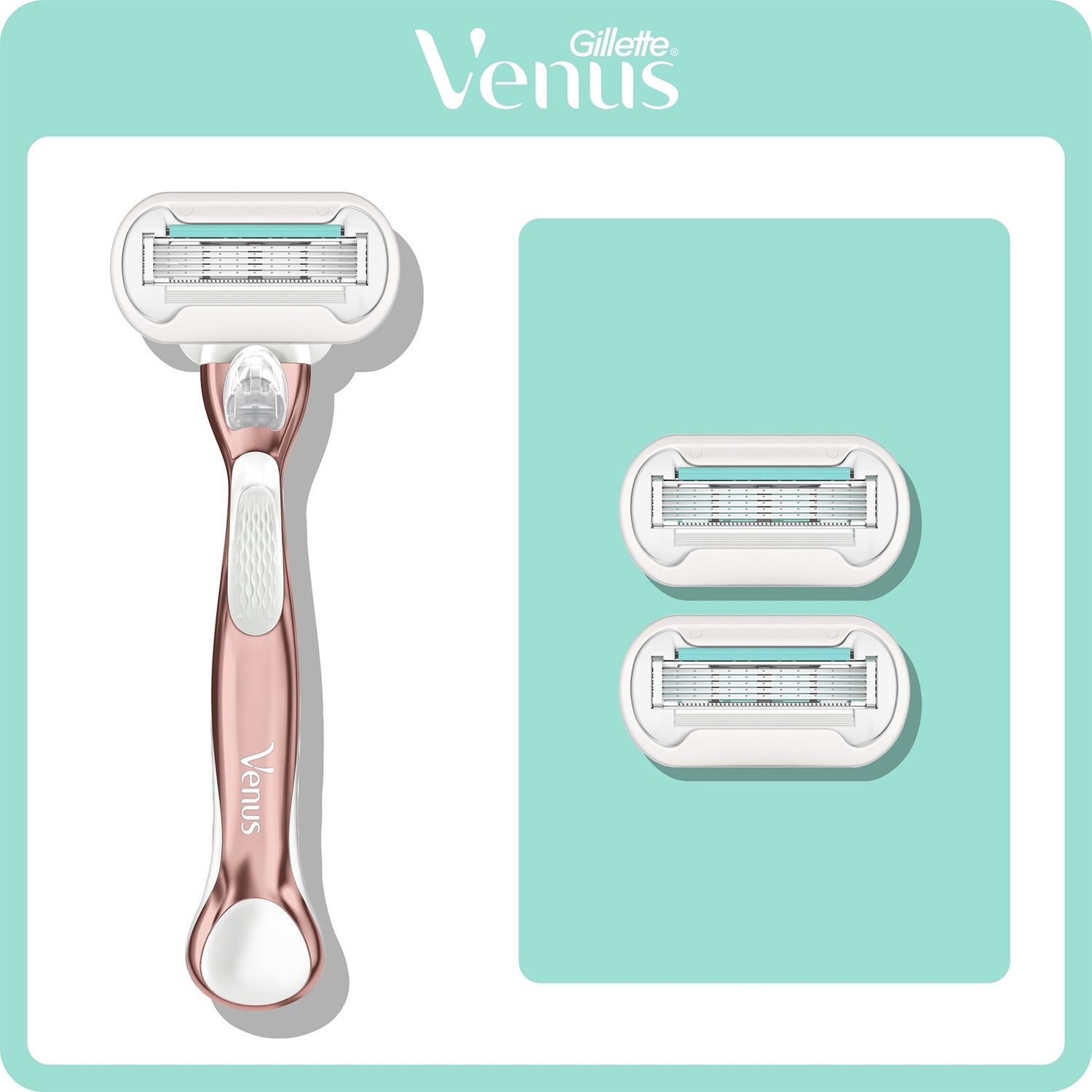Venus Deluxe Smooth Sensitive Rose Gold Handle +3 Blades | Gillette UK