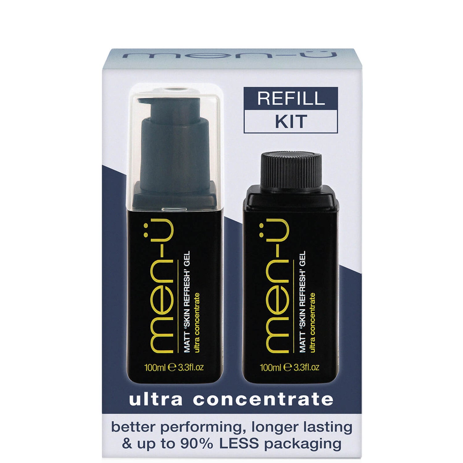men-ü Matt Skin Refresh Gel Refill Kit 2 x 100ml | LOOKFANTASTIC