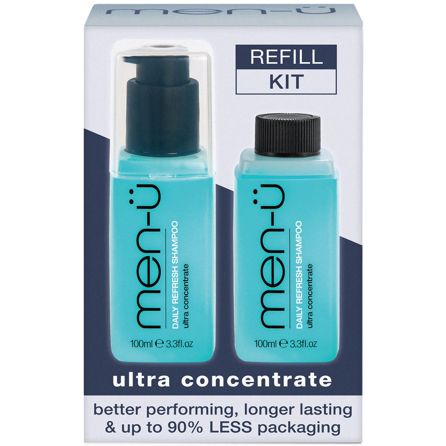men-ü Daily Refresh Shampoo Refill Kit 2 x 100ml - lookfantastic