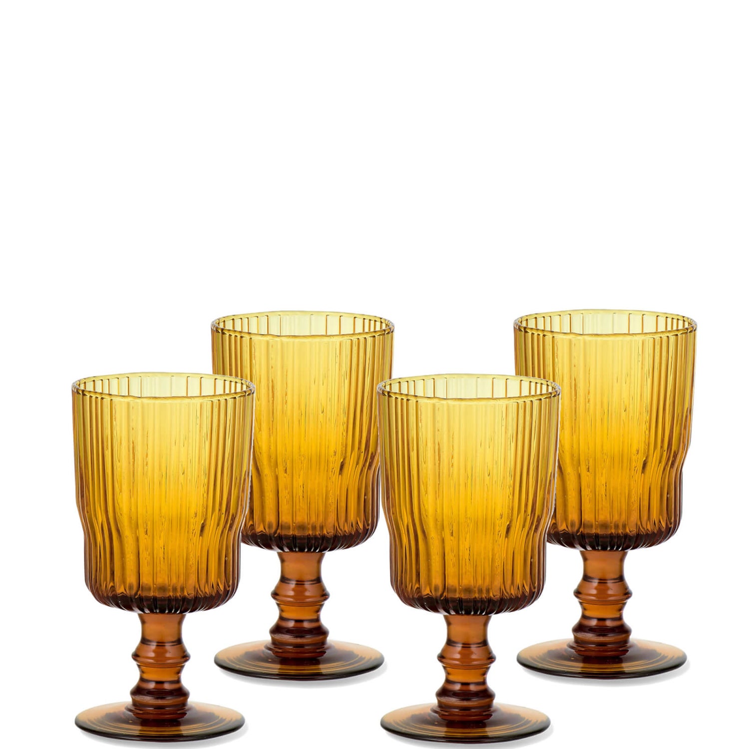 Nkuku Fali Wine Glass - Amber - Set of 4 | TheHut.com