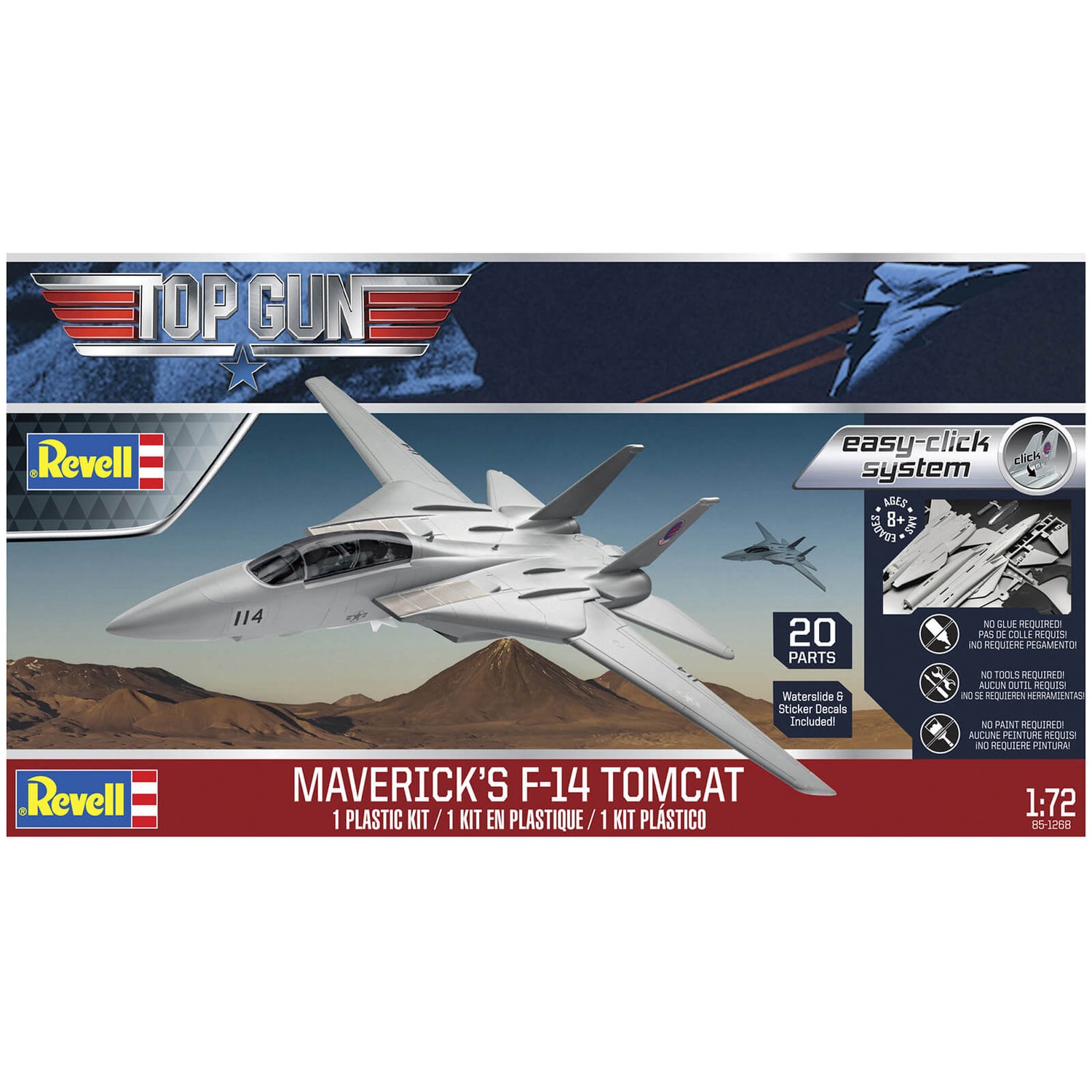 Top Gun - Maverick's F-14 Tomcat Easy Click Model Kit (1:72 Scale) Toys ...