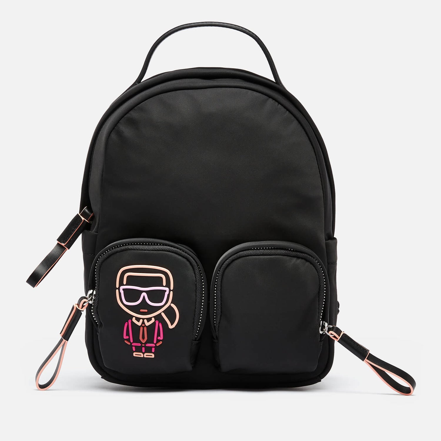 KARL LAGERFELD Women's Ikonik Biarritz Nylon Small Backpack - Black