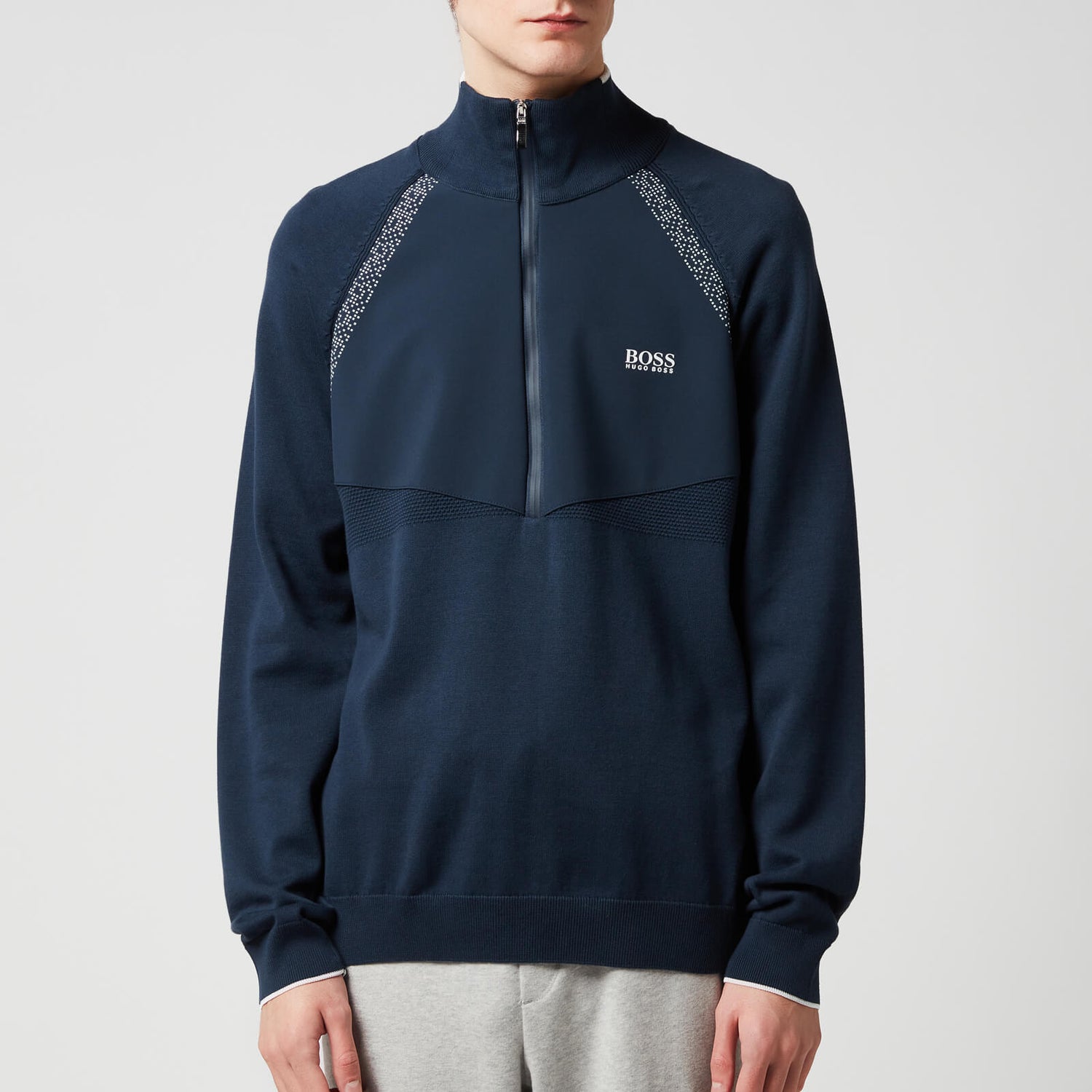 BOSS Green Men's Zaxel Half Zip Jumper - Navy | TheHut.com