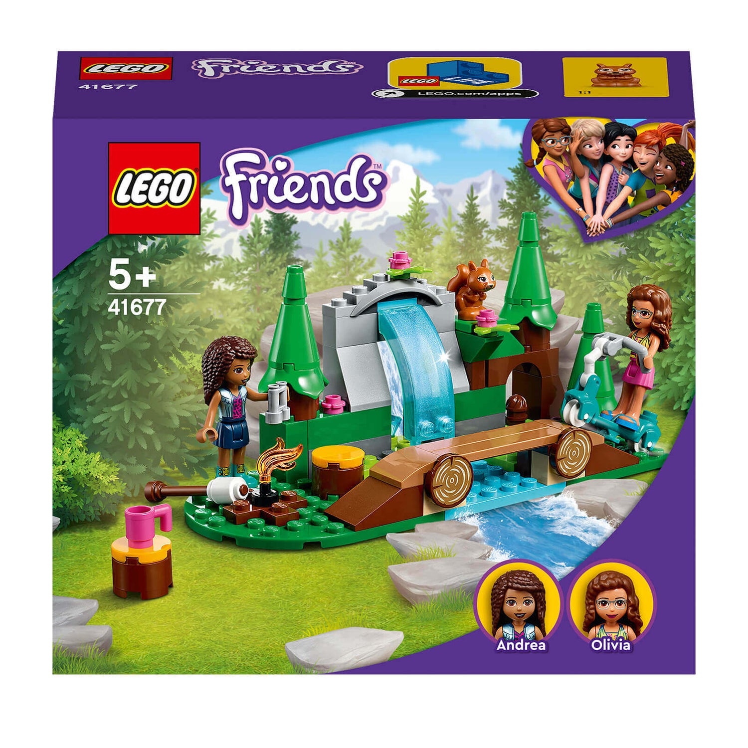 LEGO Friends: Forest Waterfall Camping Adventure Set (41677) Toys ...