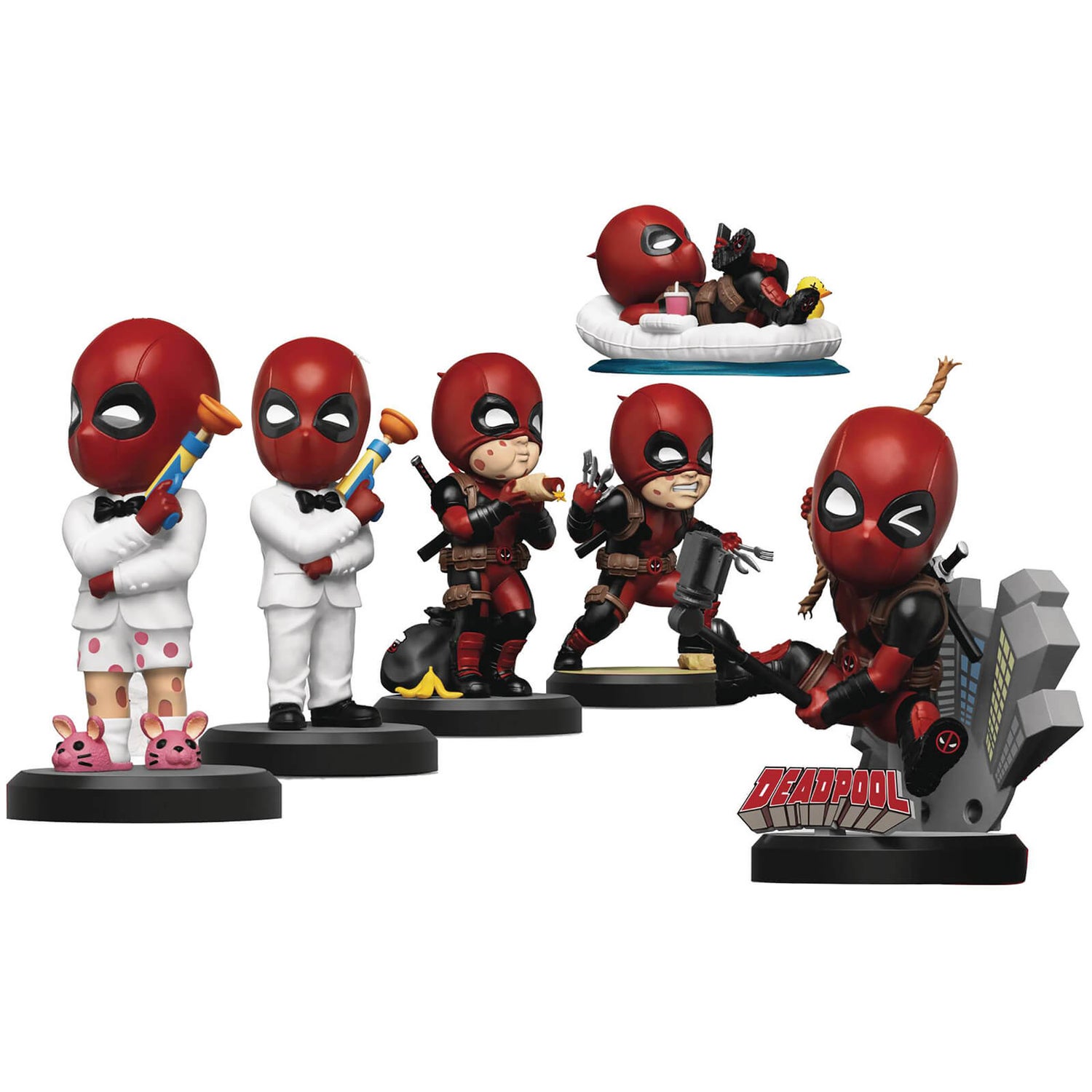 Beast Kingdom Deadpool Series Mini Egg Attack Figurine 6pc Set ...