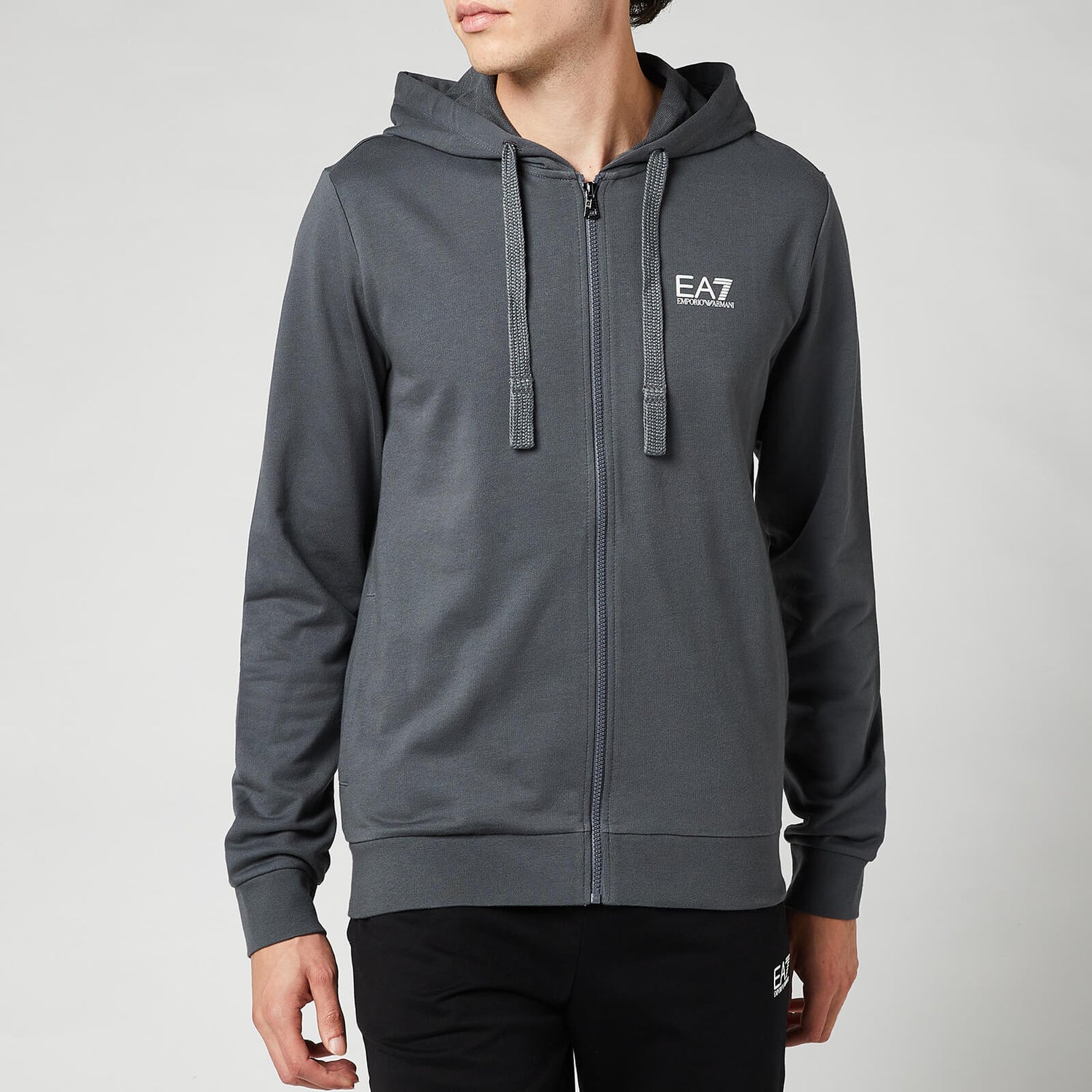 EA7 Men's Core ID Zip-Through Hoodie - Iron Gate | TheHut.com