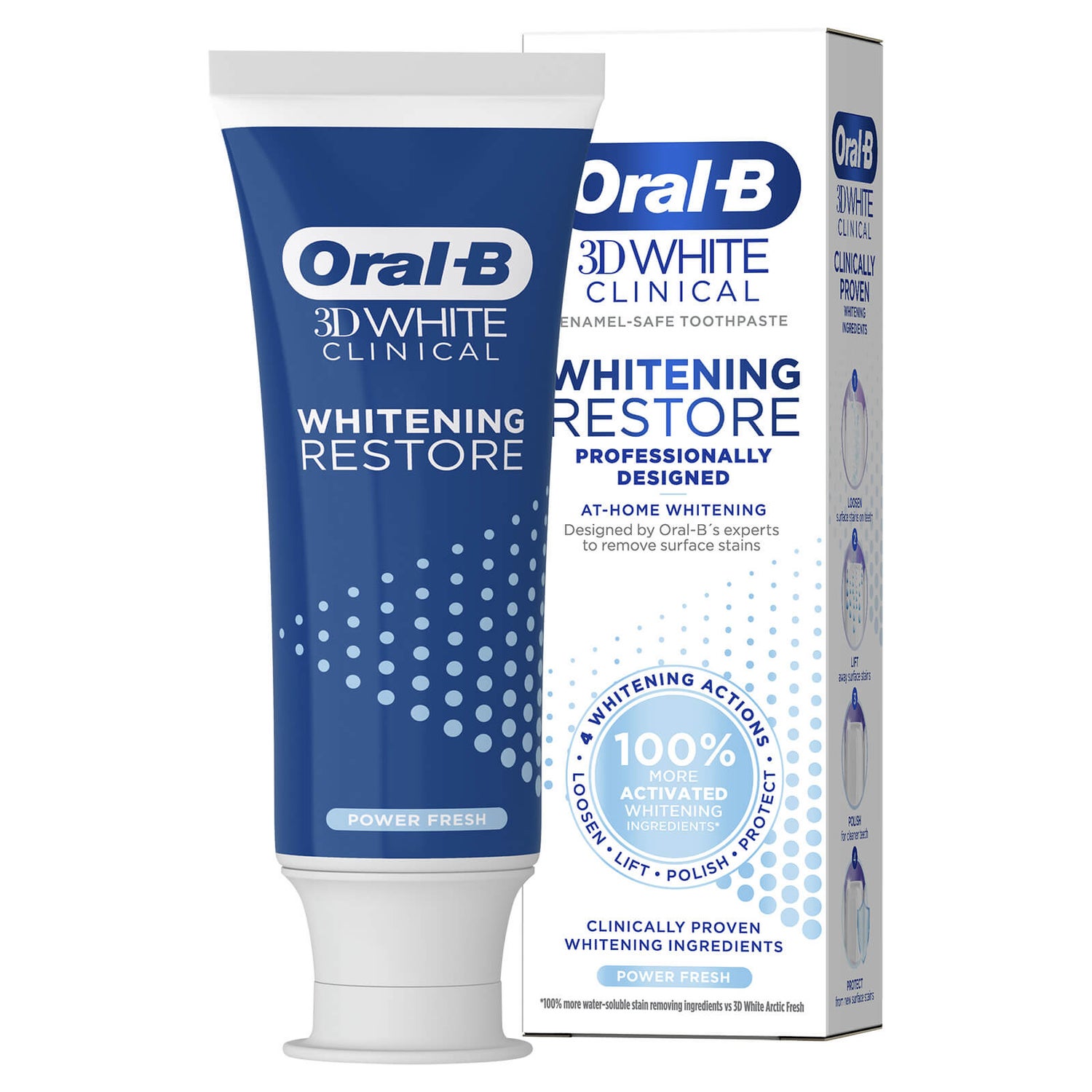 Oral B 3DWhite Clinical Whitening Restore Power Fresh Toothpaste 70ml ...