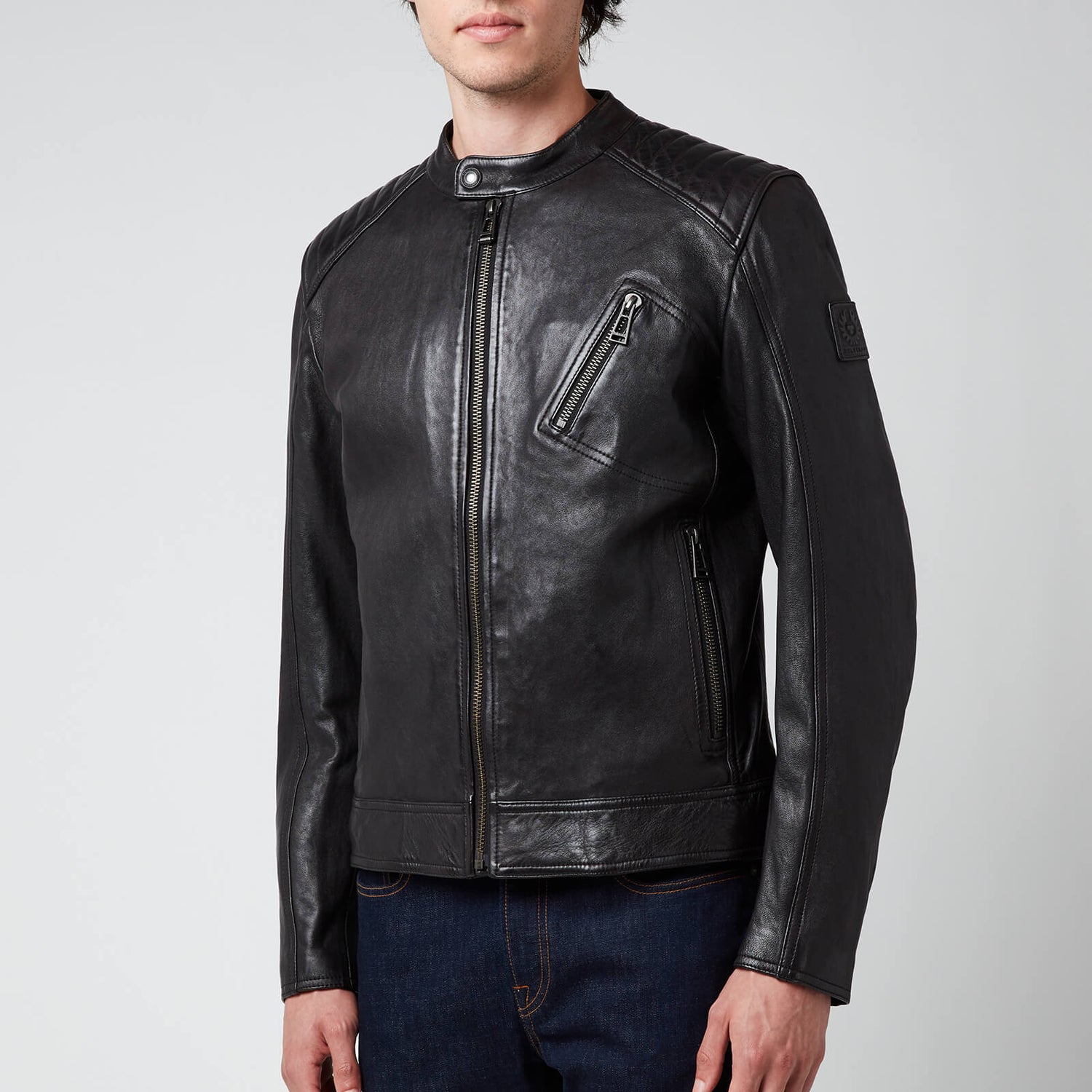 Belstaff V Racer Black Leather Jacket In Black FINAL SALE