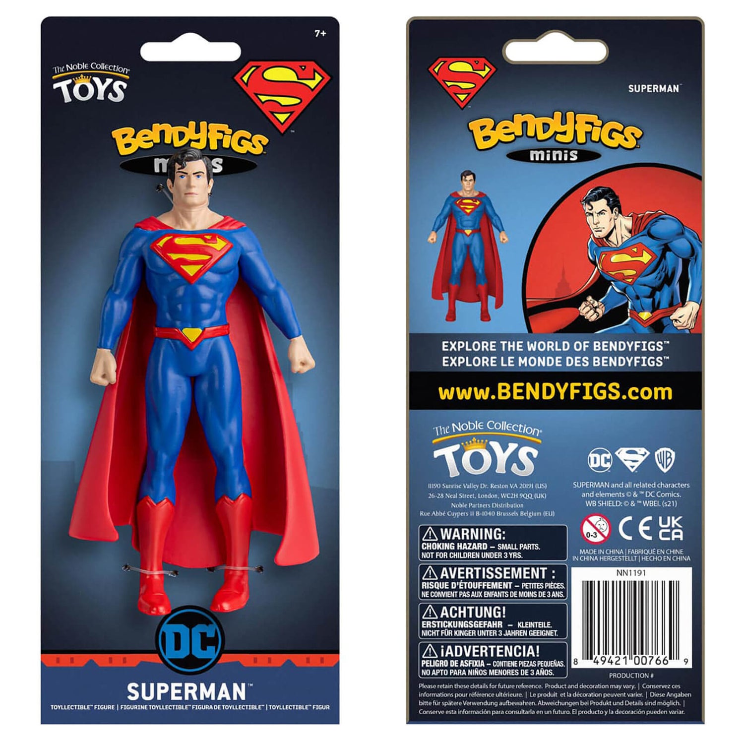 Noble Collection DC Comics Superman Mini Bendyfig 5.5 Inches ...