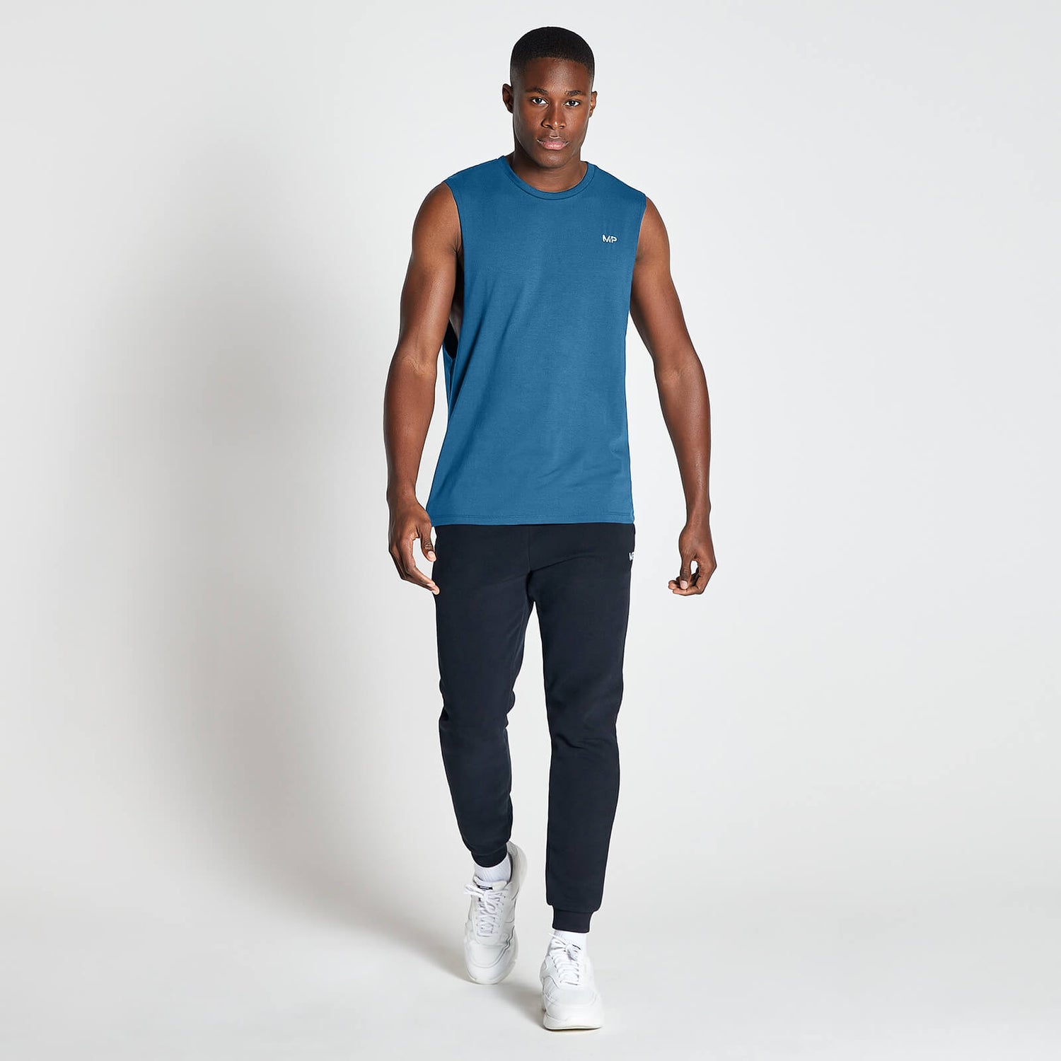 MP Men's Essentials Drirelease Drop Armhole Tank Top | Petrol Blue | MP