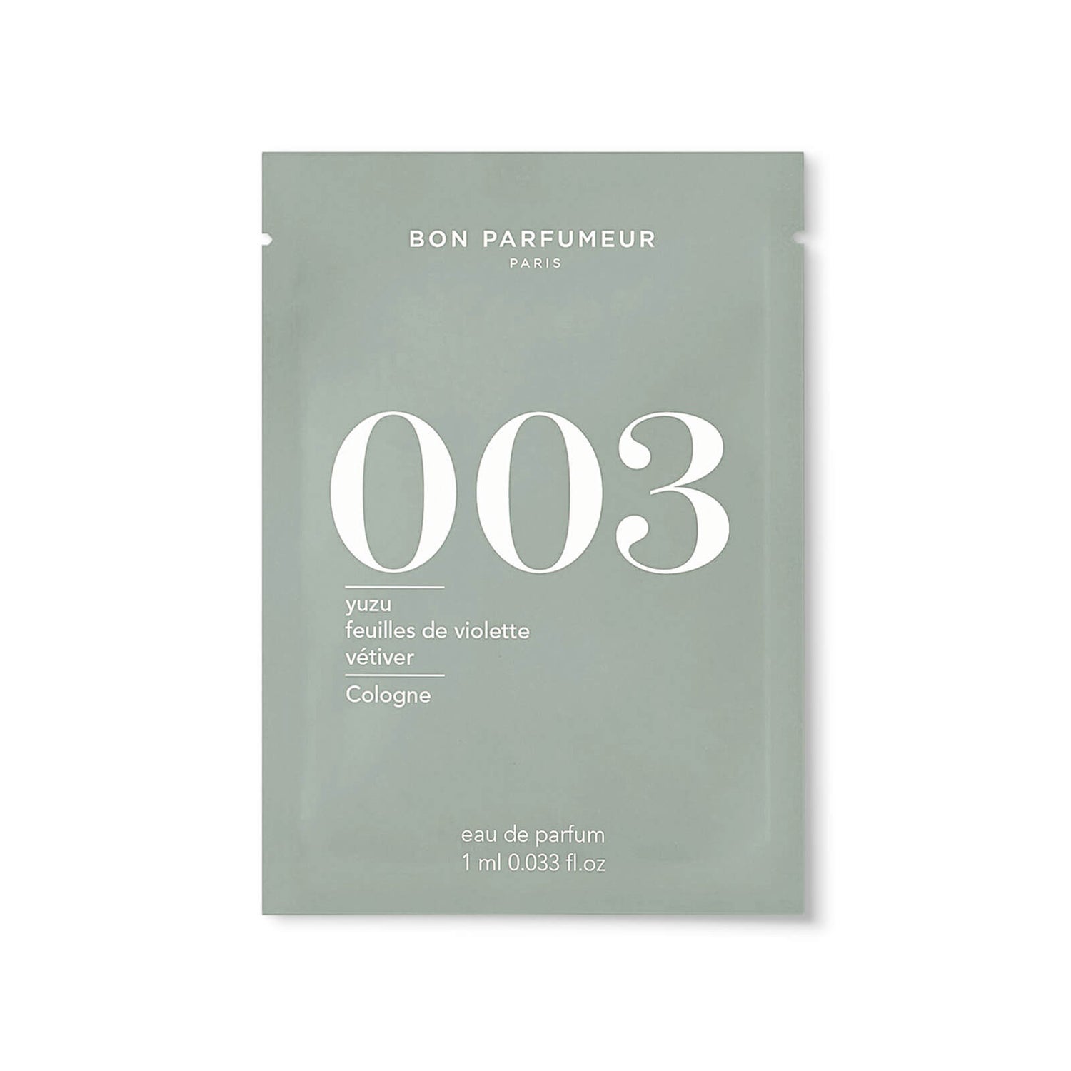 Bon Parfumeur 003 yuzu violet leaves vetiver - Sachet 1ml | GLOSSYBOX DE