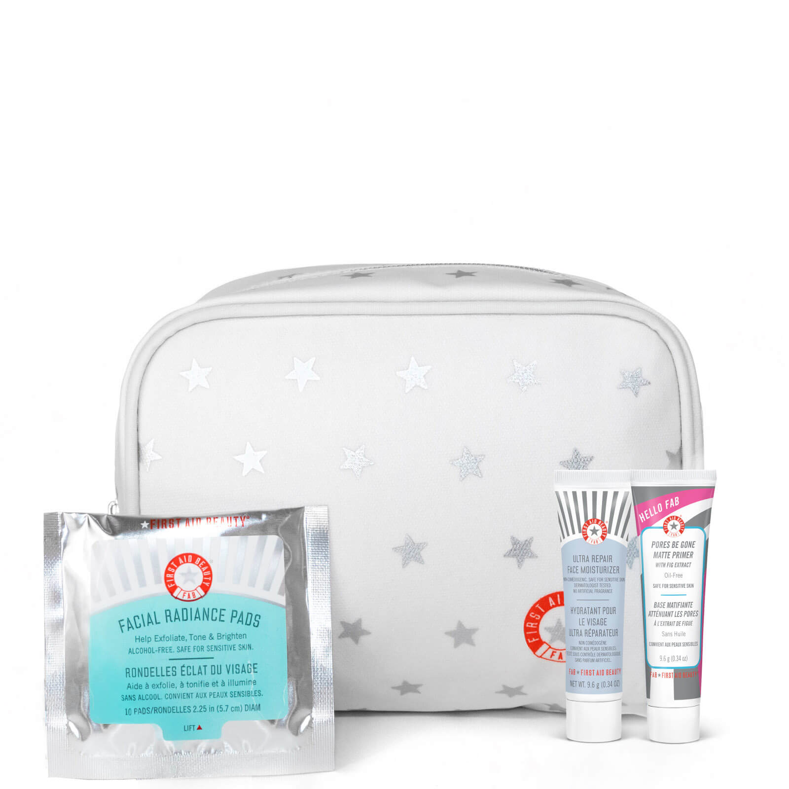 First Aid Beauty White Bag with Stars Set - LOOKFANTASTIC
