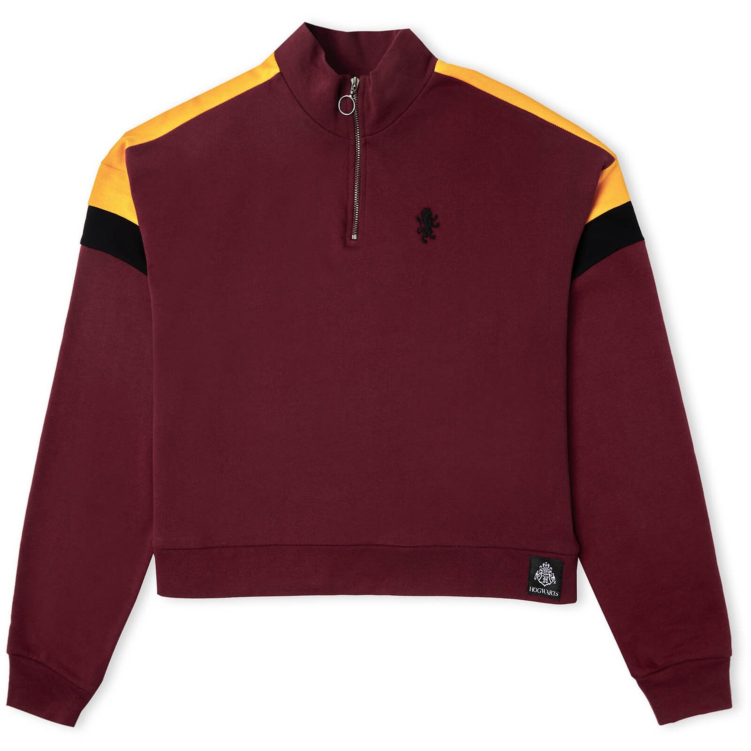 Gryffindor House Women's Funnel Neck Cropped Sweater - Burgundy - IWOOT UK