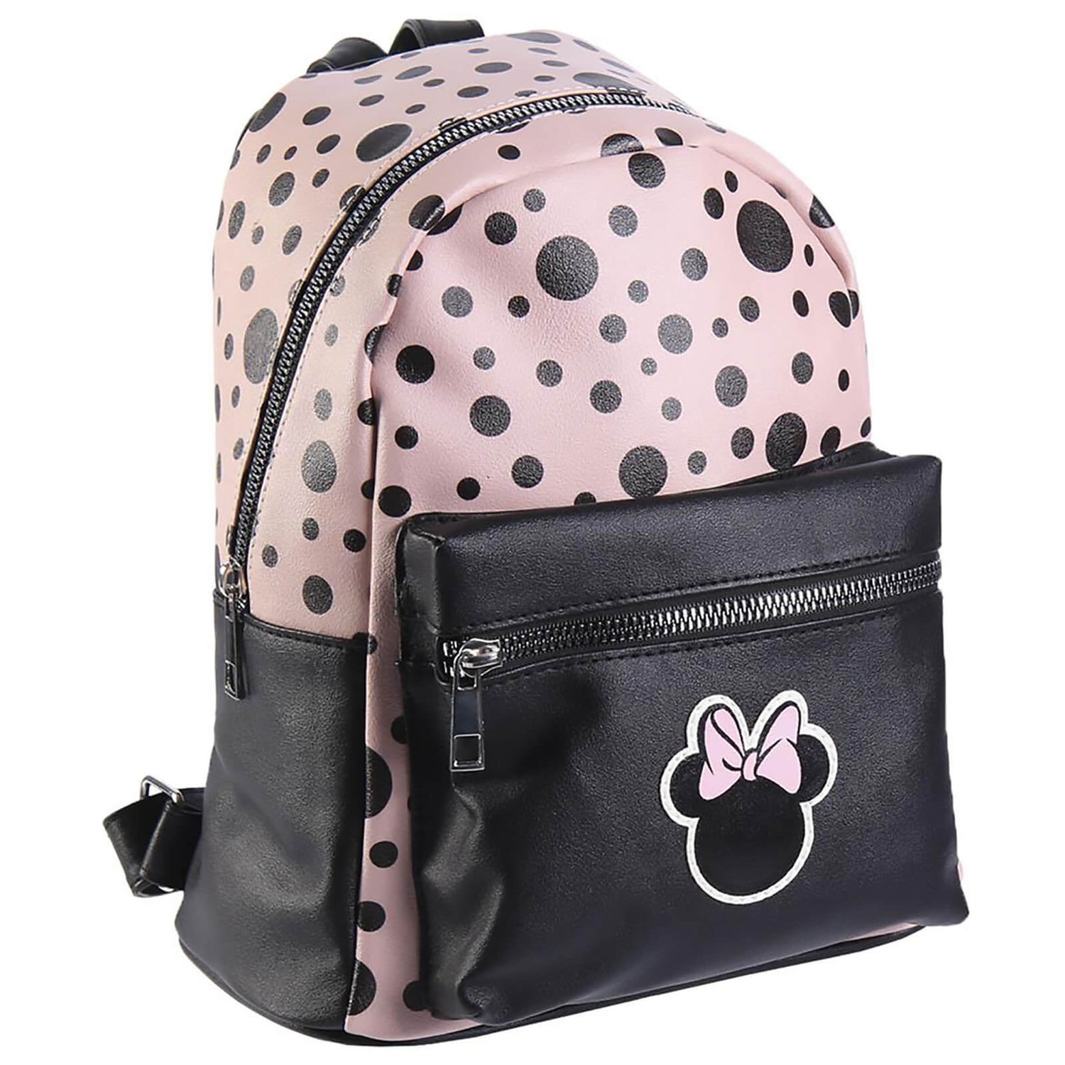 Disney Minnie Mouse Black And Pink Faux-Leather Backpack | retro vibes ...