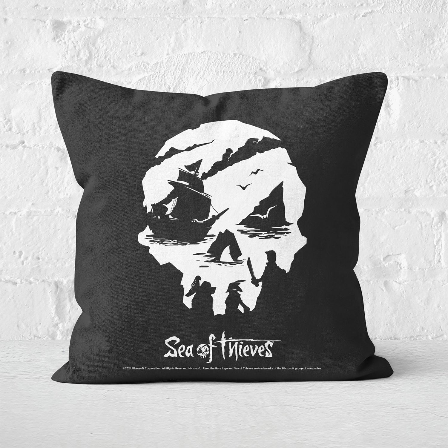 Sea Of Thieves Reaper and Tattoo Print Square Cushion Homeware - Zavvi UK
