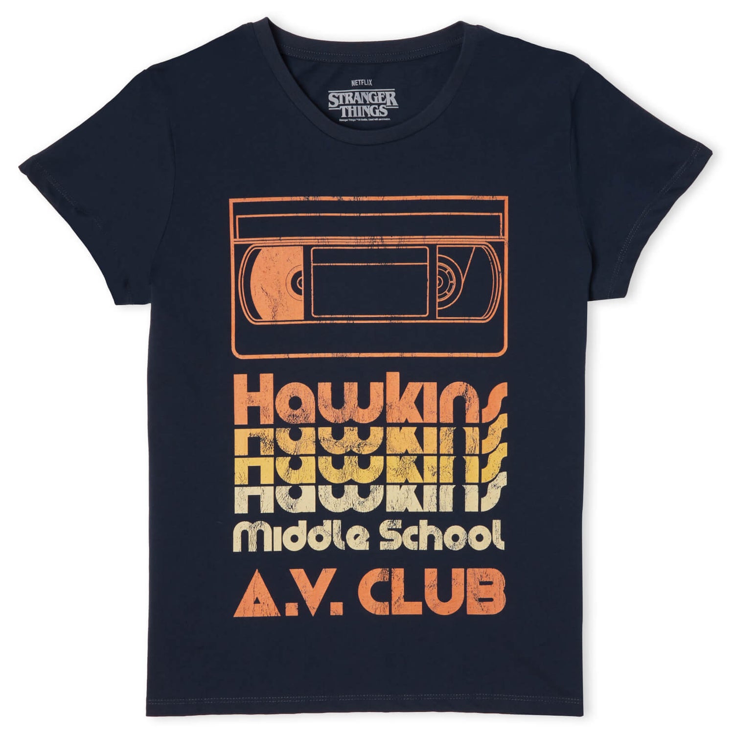 Stranger Things Hawkins AV Club Women's T-Shirt - Navy Clothing - Zavvi UK