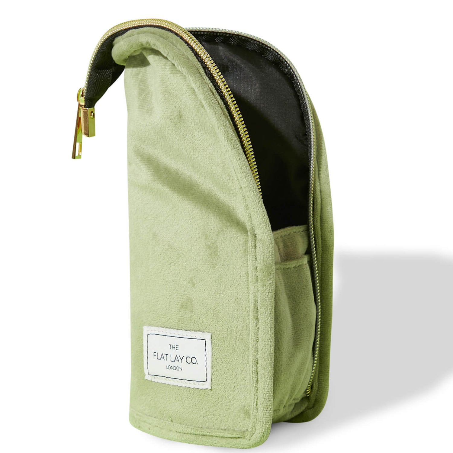 The Flat Lay Co. Standing Brush Case - Green Velvet | LOOKFANTASTIC