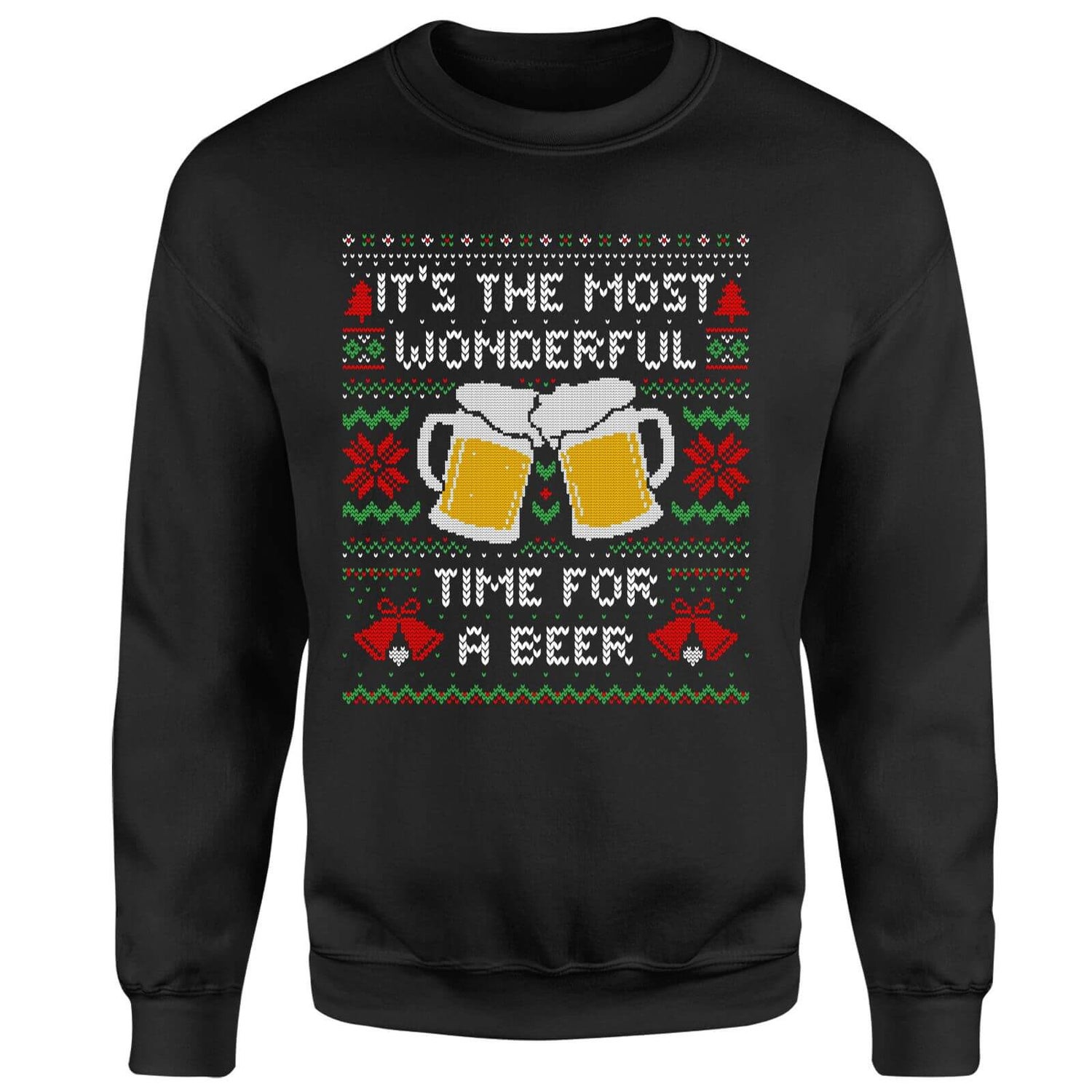 Time For A Christmas Beer Unisex Christmas Jumper - Black - IWOOT UK