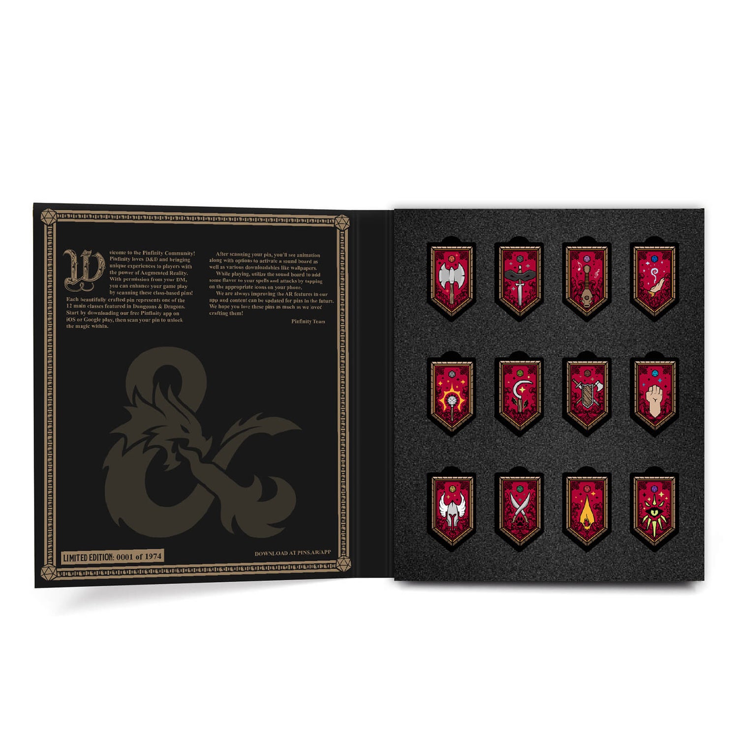 Pinfinity Dungeons and Dragons 12 Class Augmented Reality Pin Set Limited Edition Merchandise ...