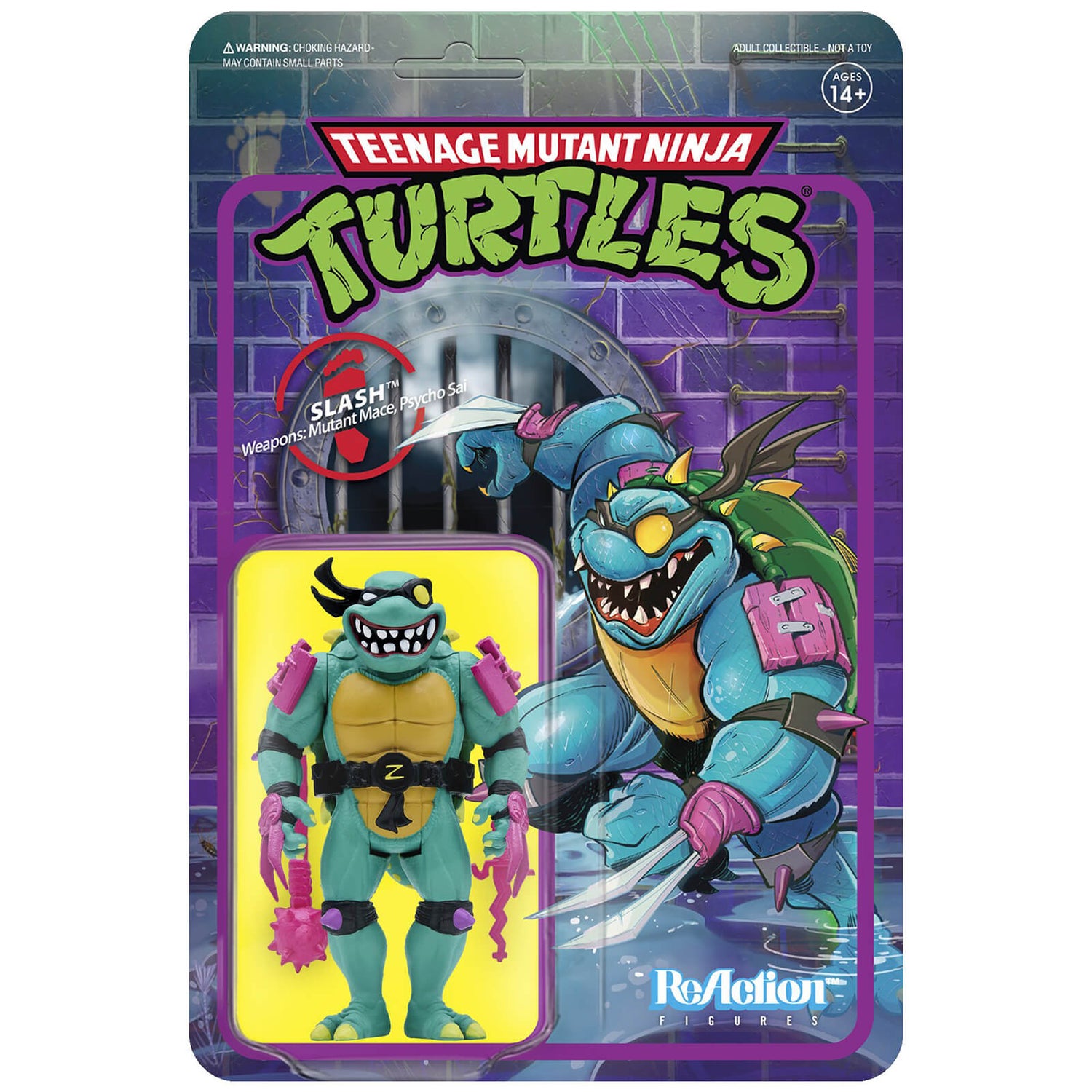 Super7 Teenage Mutant Ninja Turtles ReAction Figure - Slash Merchandise ...