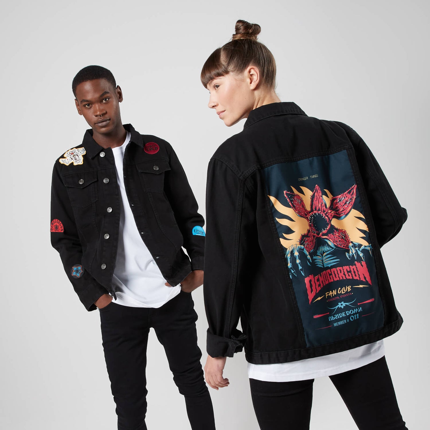 Stranger Things The Demogorgon Fan Club Denim Jacket - Black Clothing ...
