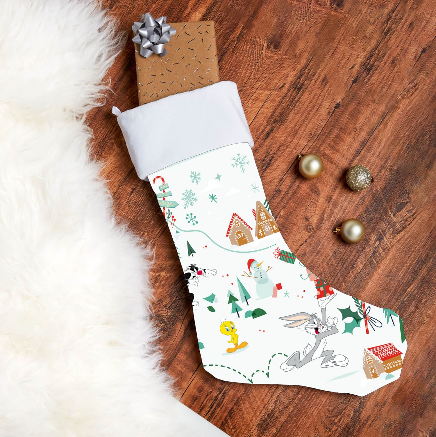 Looney Tunes Xmas Wishin' You Happy Holidays Christmas Stocking ...