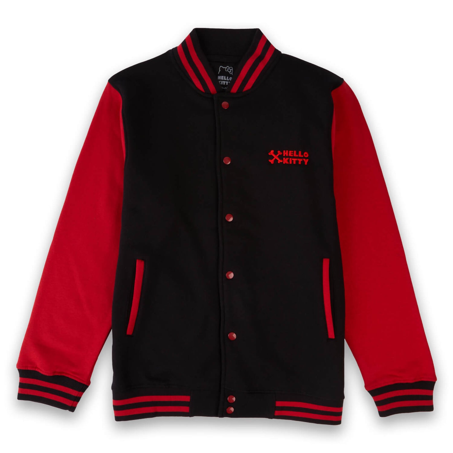 Hello Kitty Varsity Jacket - Black / Red Clothing - Zavvi UK