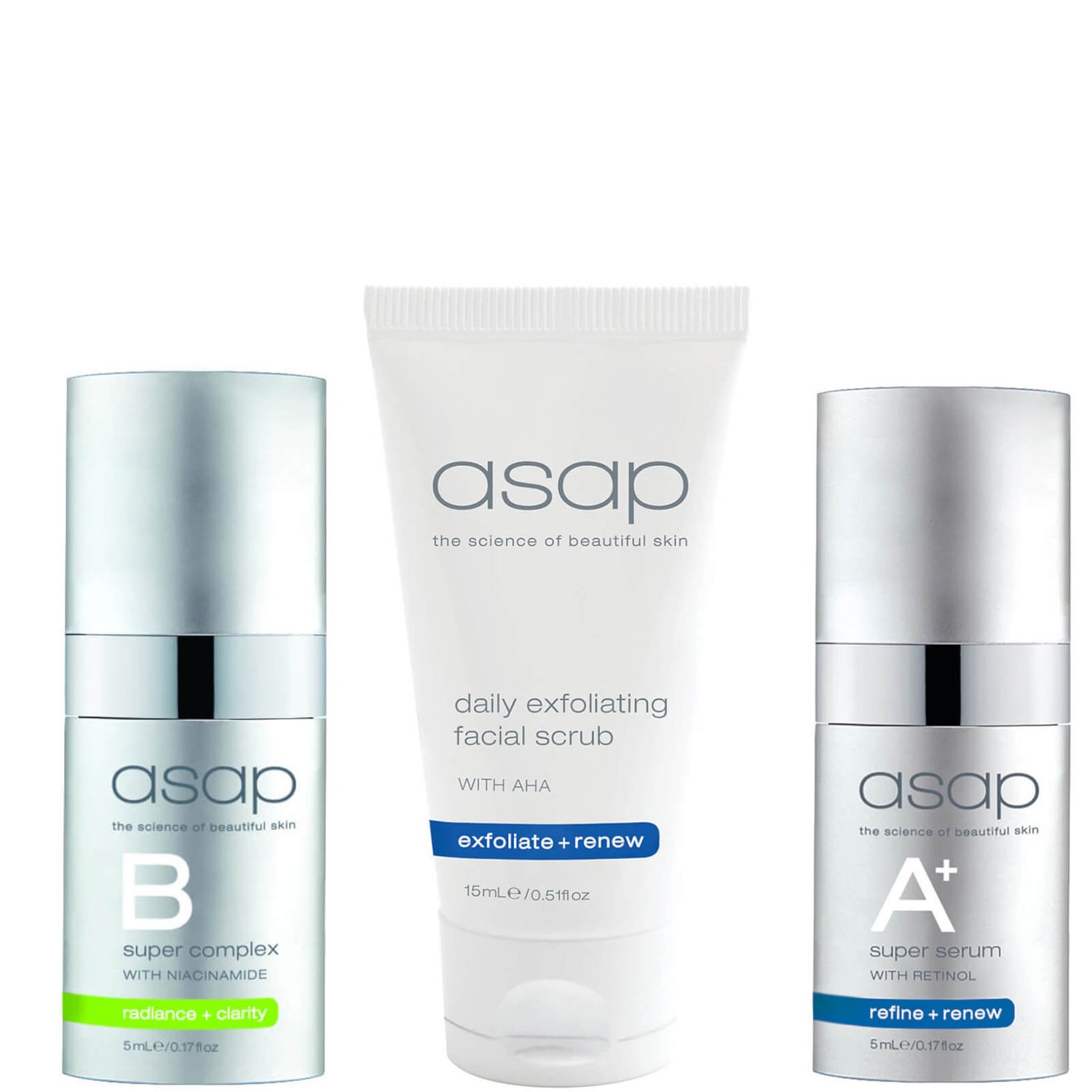 asap Scrub and Super Serum Trio - LOOKFANTASTIC