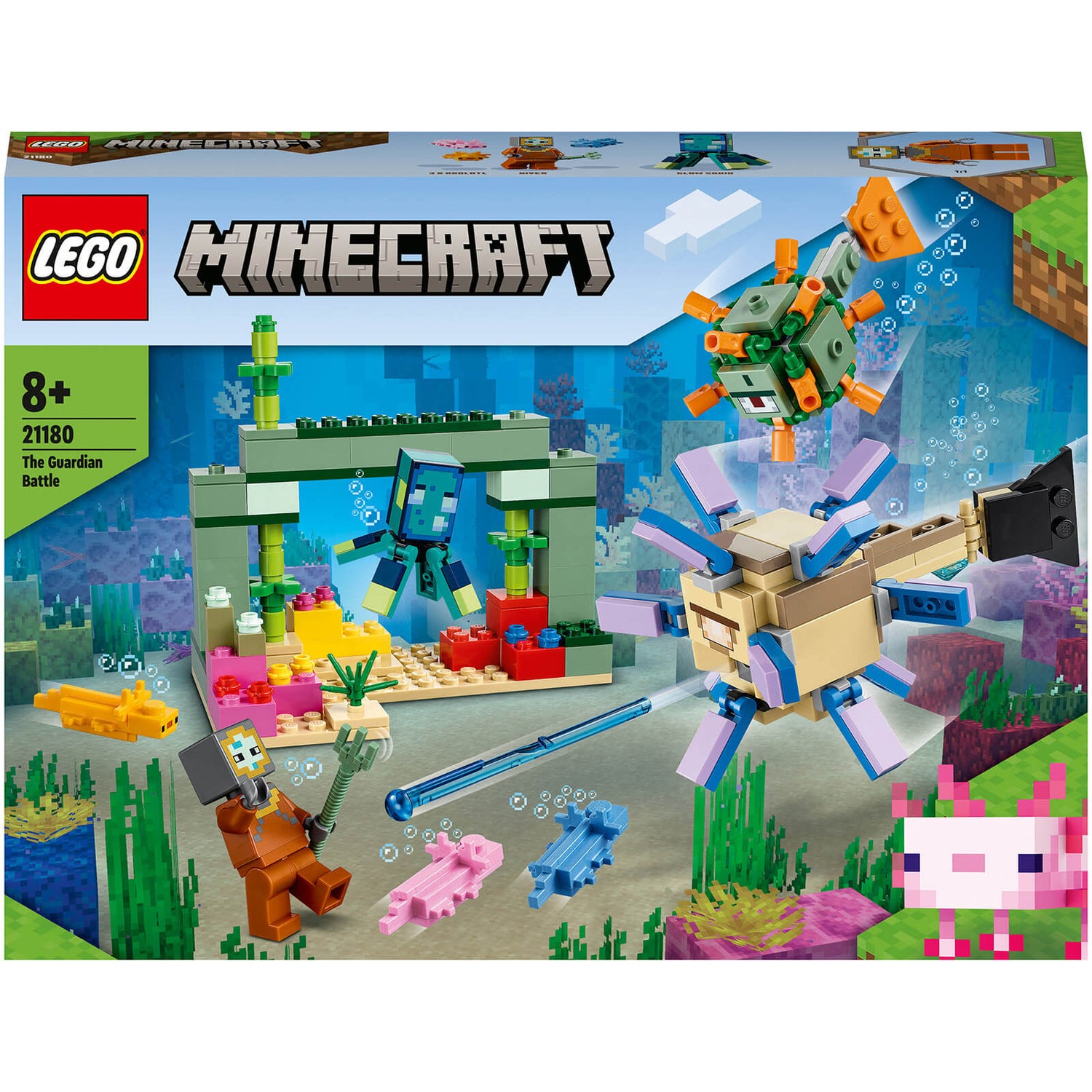 LEGO Minecraft: The Guardian Battle Underwater Fish Set (21180) Toys ...