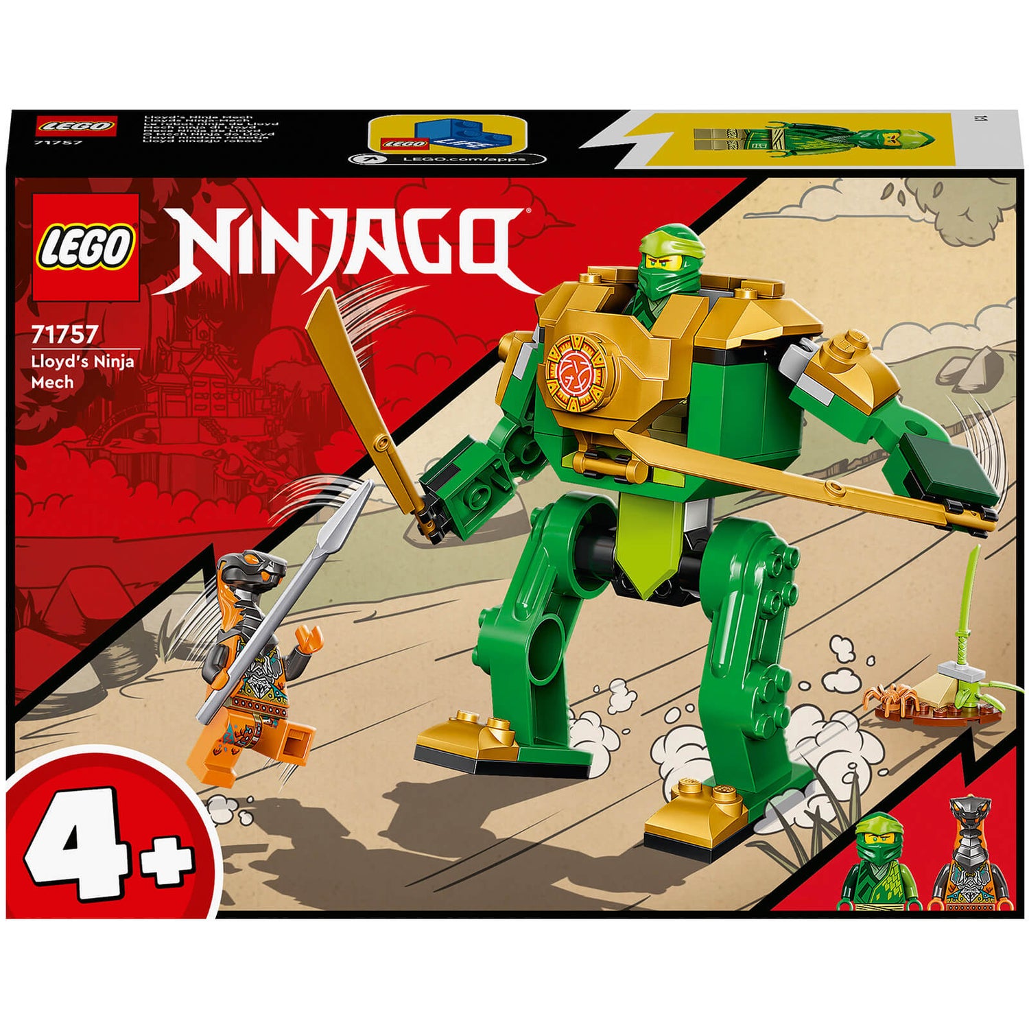 LEGO NINJAGO: Lloyds Ninja Mech Action Figure Set (71757) Toys - Zavvi UK