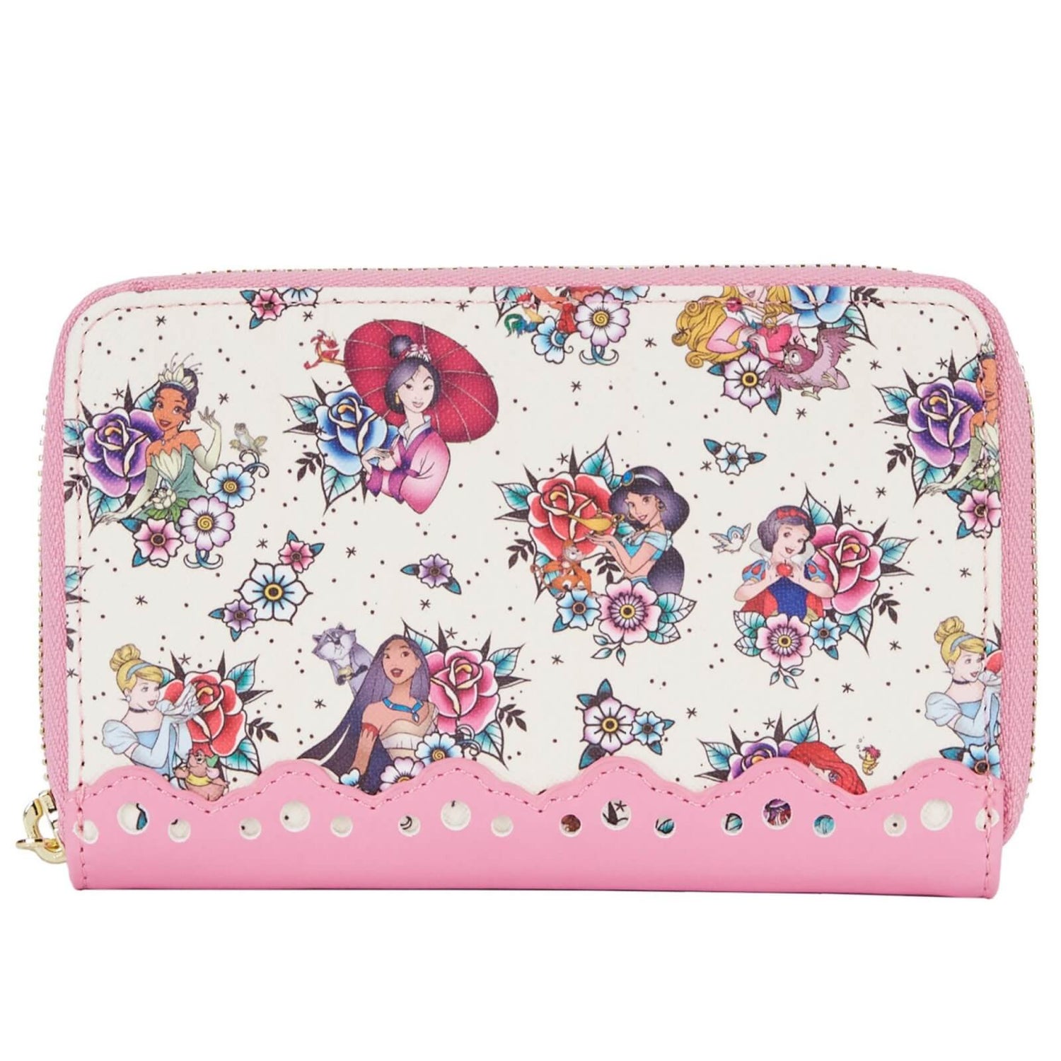 Loungefly Disney Princess Tattoo Aop Zip Around Wallet Clothing - Zavvi US