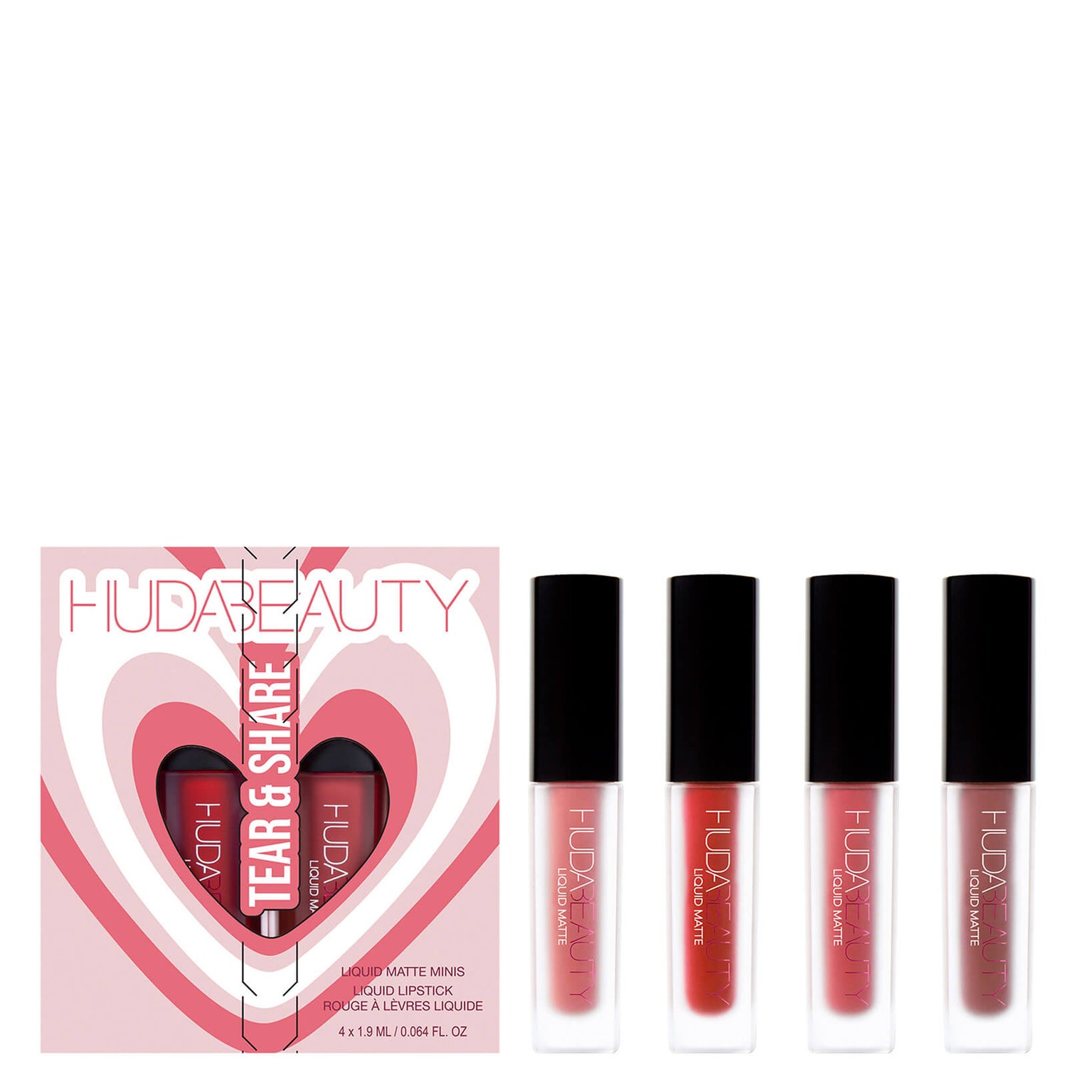 Huda Beauty Matte Minis Red Edition Liquid Lipstick Set Of 4 ...