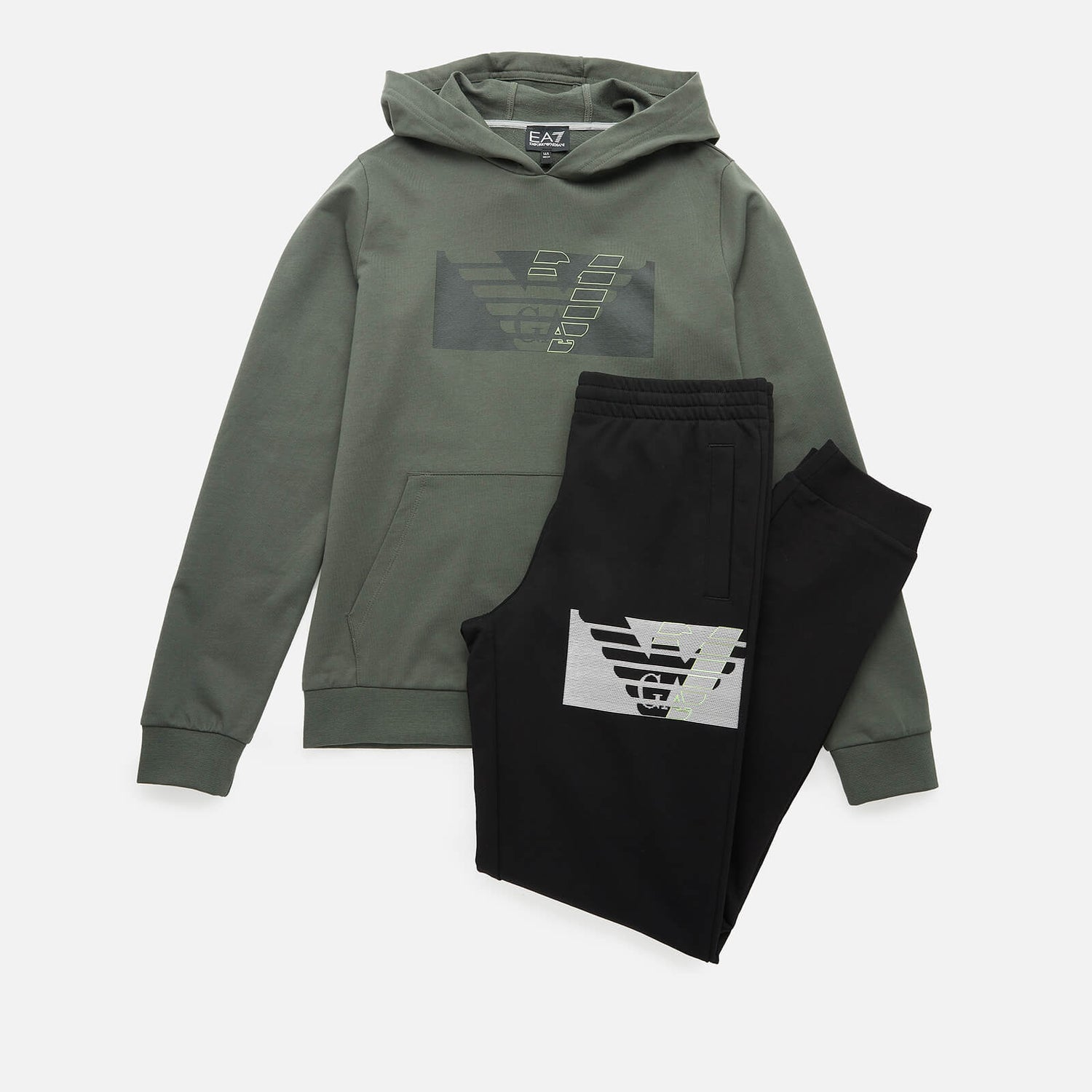 EA7 Boys' Train Graphic Series Eagle Tracksuit - Green | TheHut.com
