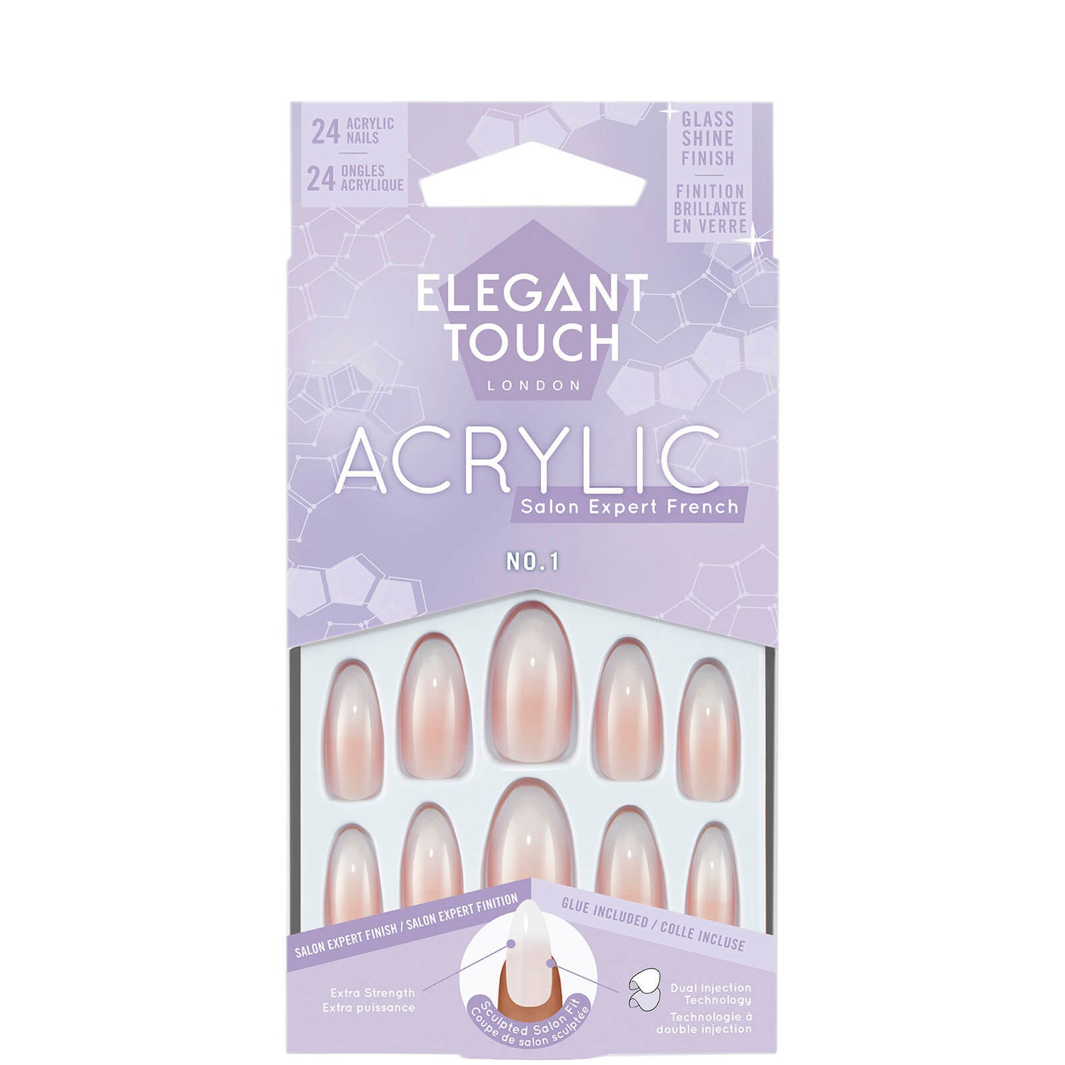 ET French Acrylic Nails No. 1 Stiletto - lookfantastic