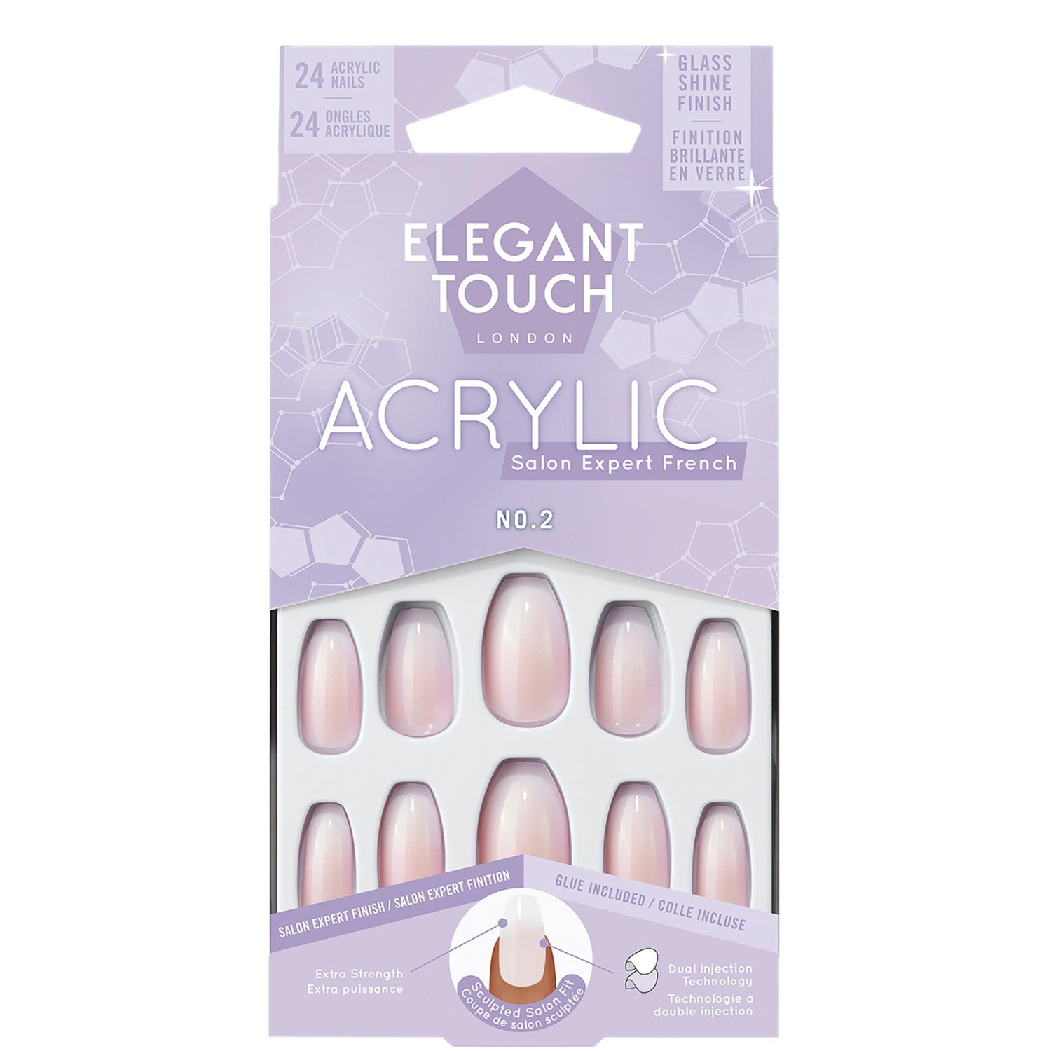 ET French Acrylic Nails No. 2 Coffin | LOOKFANTASTIC