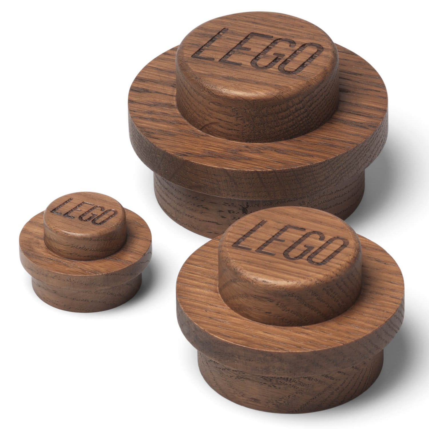 LEGO 1x1 Wooden Wall Hanger Set (Hand Made From Red Oak) - Dark Stained ...