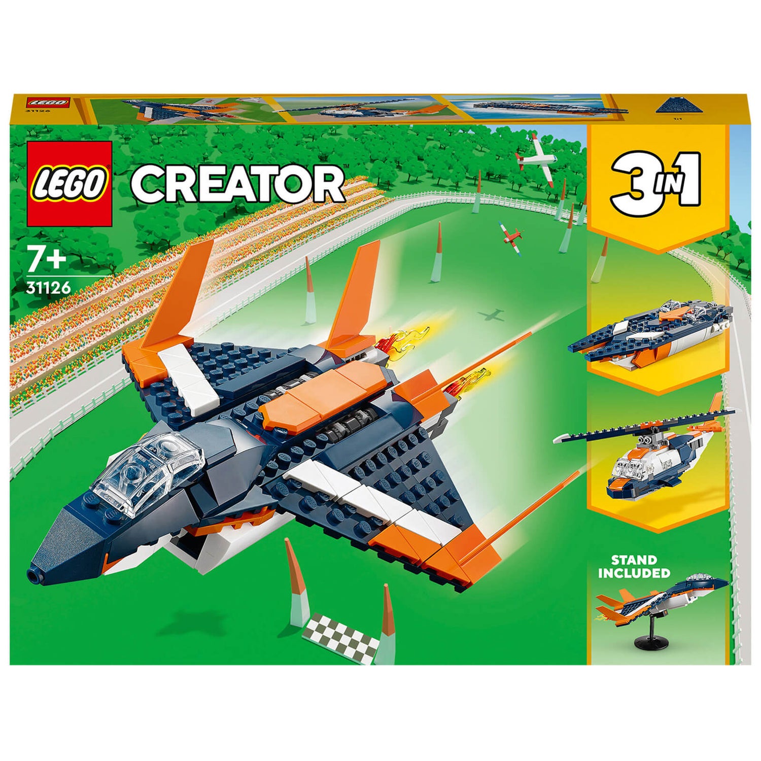 LEGO Creator: 3 in 1 Supersonic Jet, Helicopter & Boat Toy (31126) Toys ...
