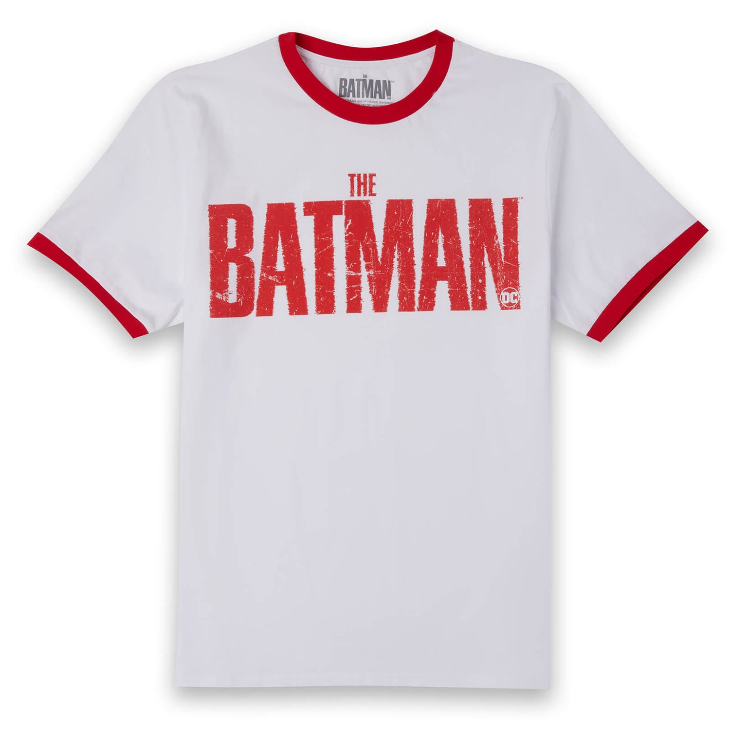 The Batman Core Logo Unisex Ringer T-Shirt - White/Red Clothing - Zavvi UK