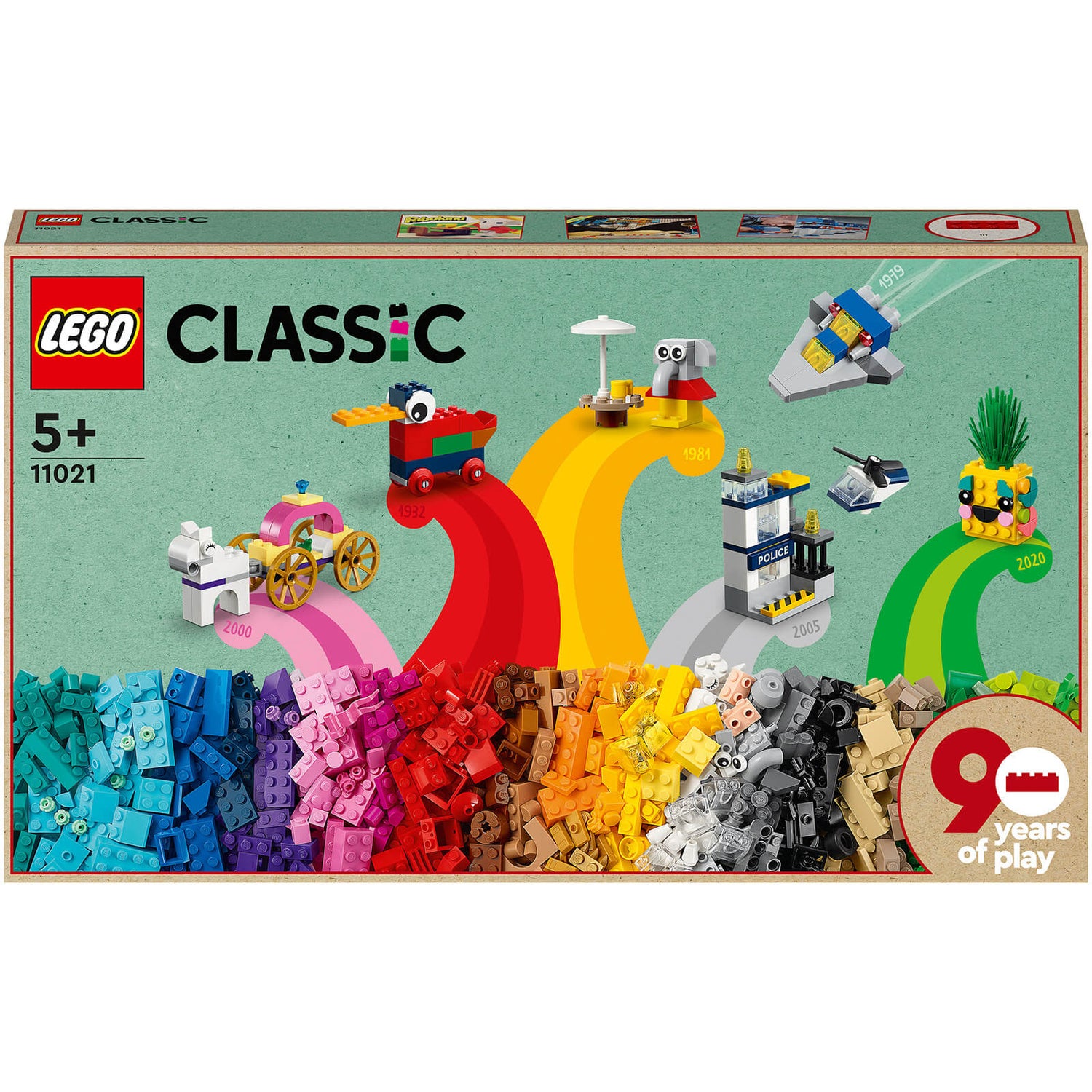 LEGO Classic: 90 Years of Play Bricks Iconic Models Set (11021) Toys ...