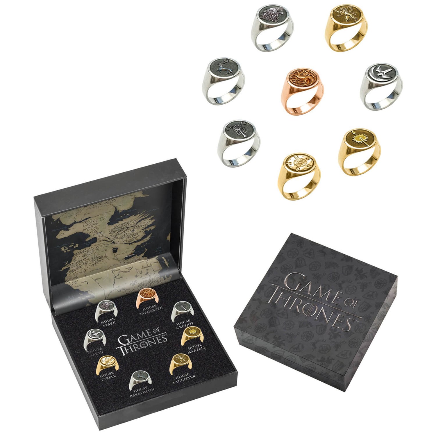 Game of Thrones House Sigil Rings Set - Zavvi Exclusive (Only 500 ...