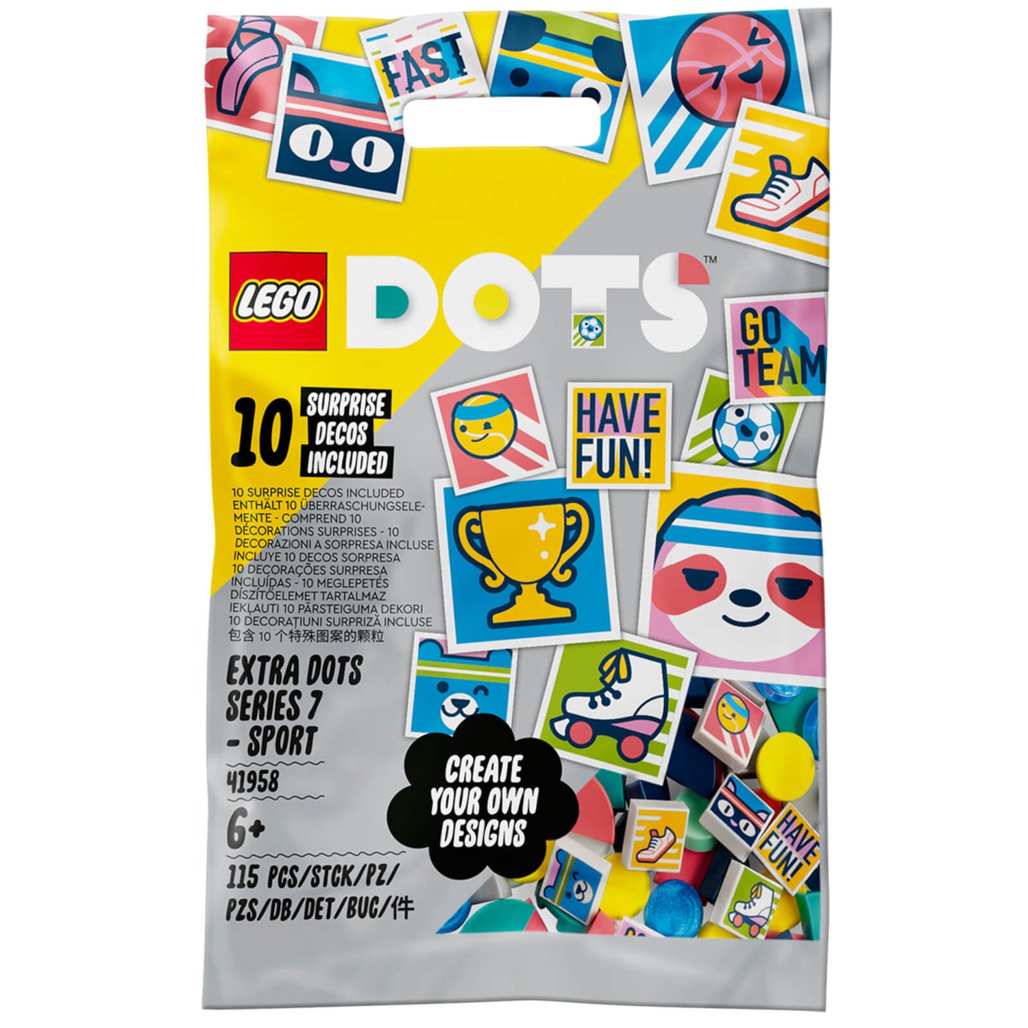 LEGO DOTS: Extra DOTS: Series 7 - SPORT Tiles Craft Set (41958) | retro ...