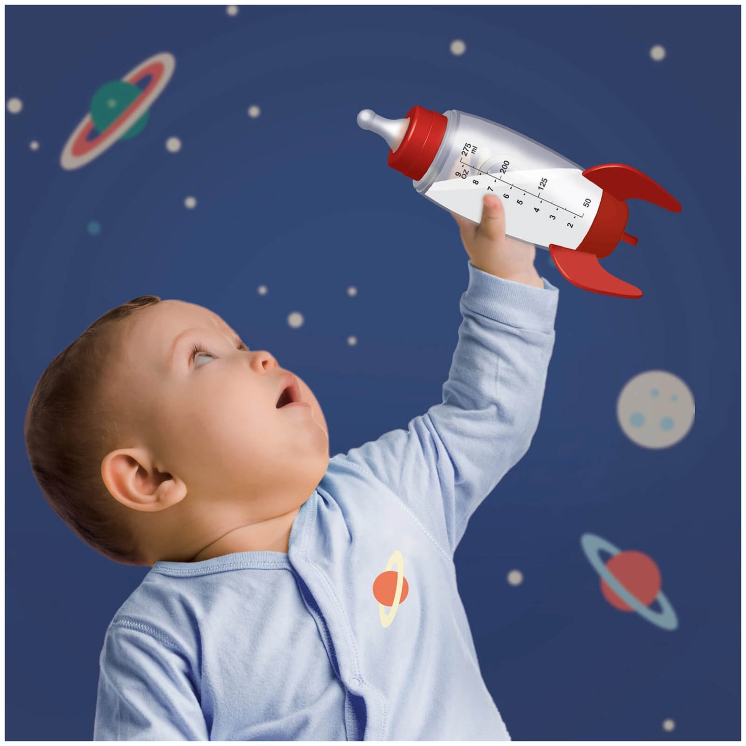 Space Rocket Baby Bottle - IWOOT UK