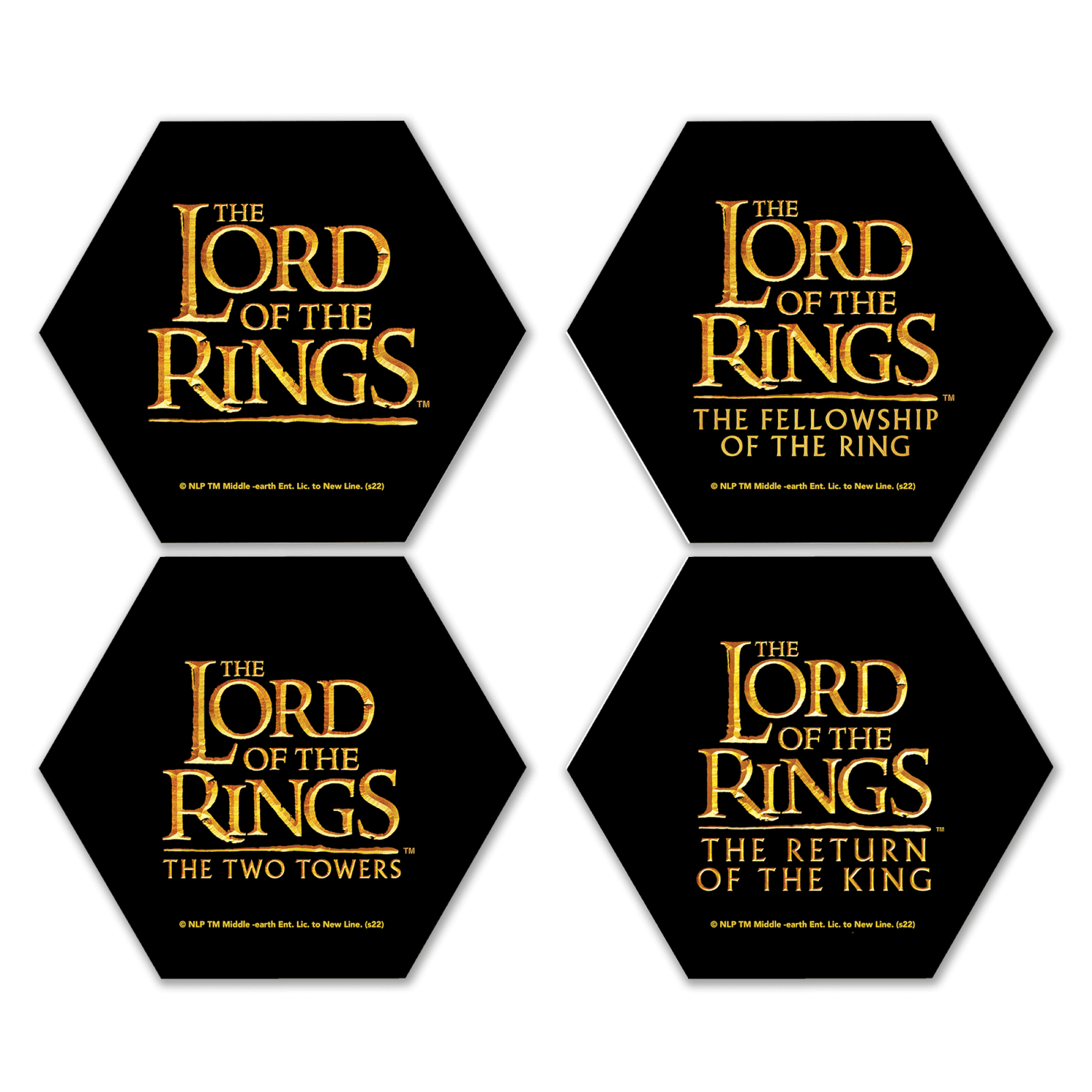Lord Of The Rings LOTR Logos Hexagonal Coaster Set Homeware | Zavvi ...