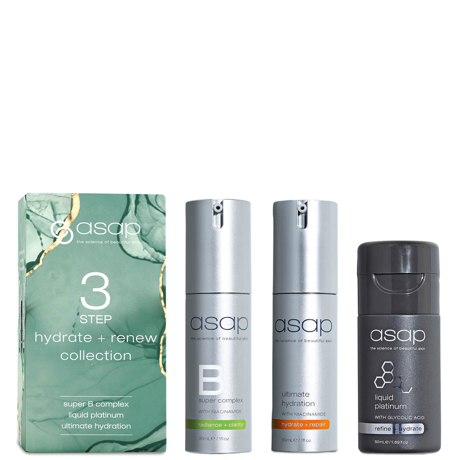 asap 3 Step Hydrate and Renew Collection (Worth $223.00) | LOOKFANTASTIC AU