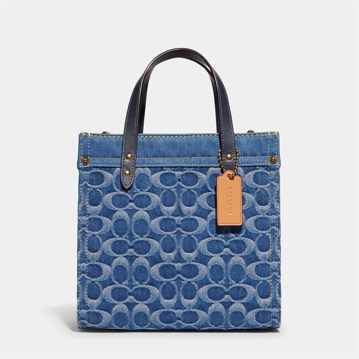 Coach Women's Washed Denim Signature Field Tote Bag 22 - Indigo ...